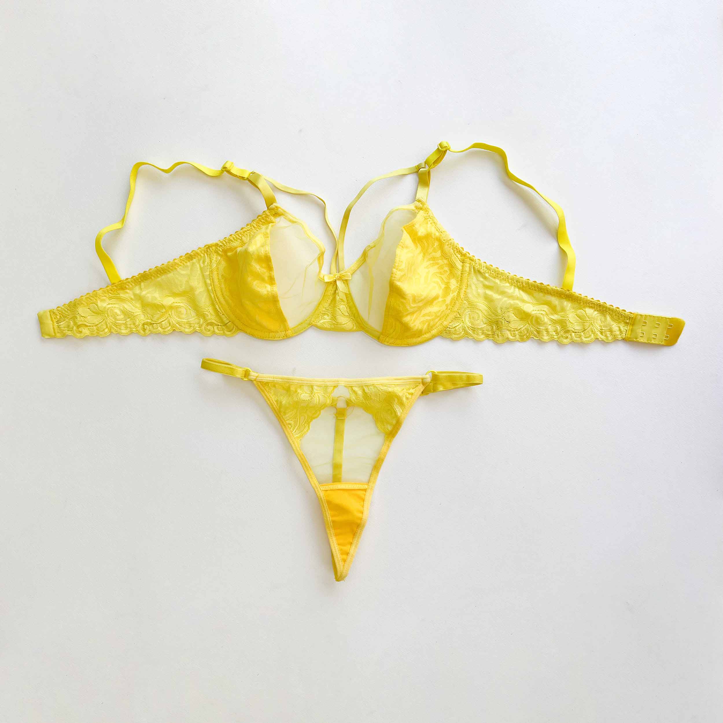 Women's Lingerie Set Lace Bra & Thong Guipure - ShopiPersia