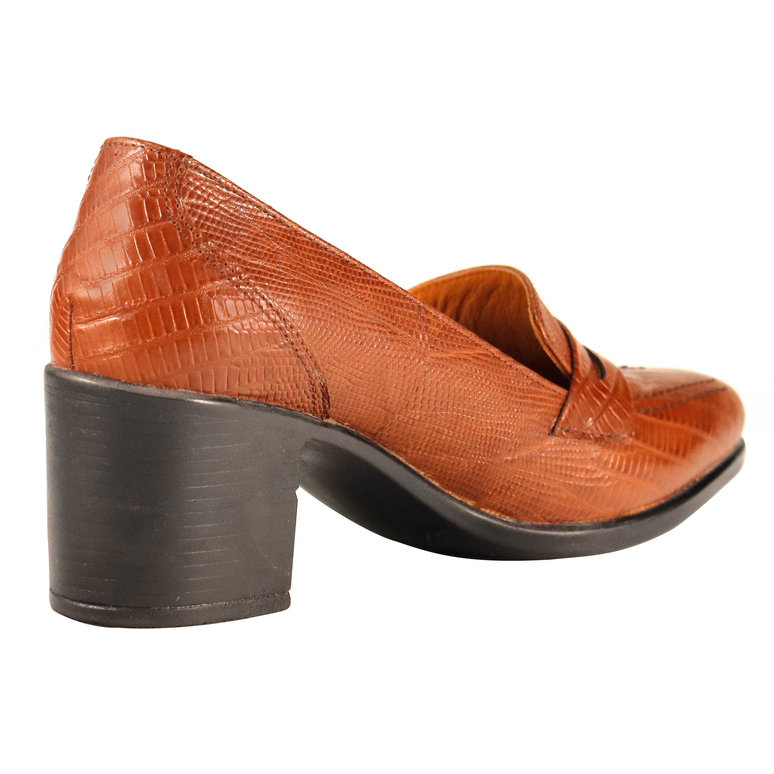 Women's Natural Leather Heels Shoes for Office - ShopiPersia