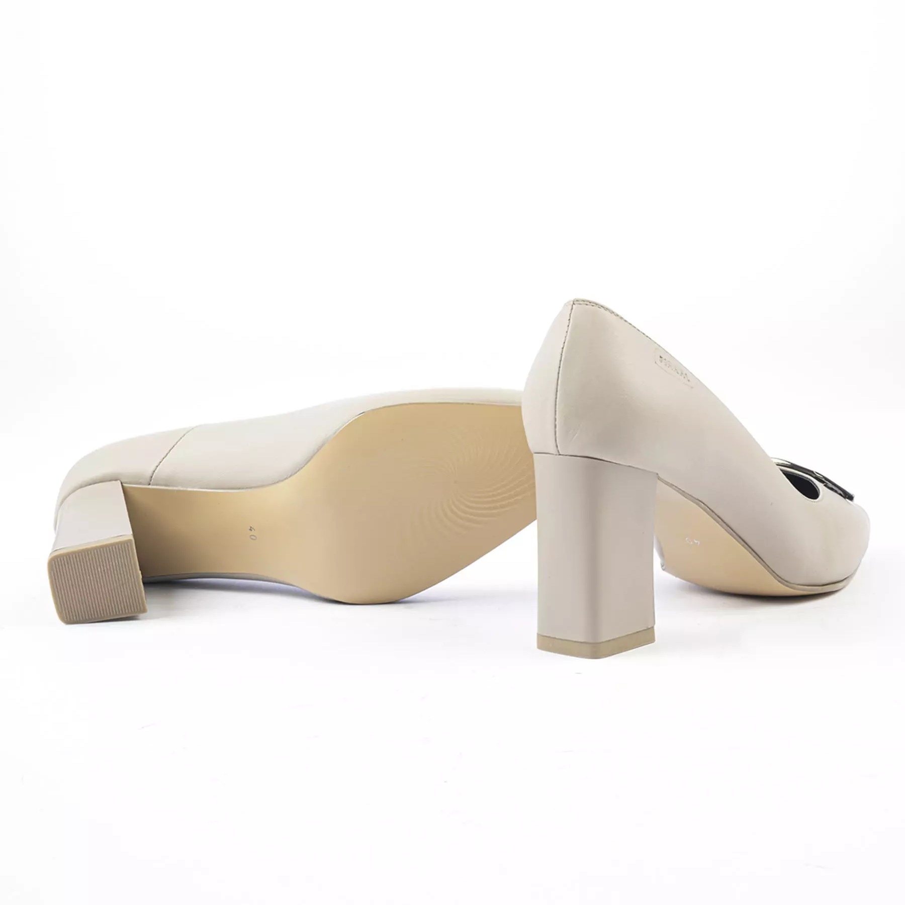 Women's Natural Leather Pump Heels Shoes Model Palina - ShopiPersia