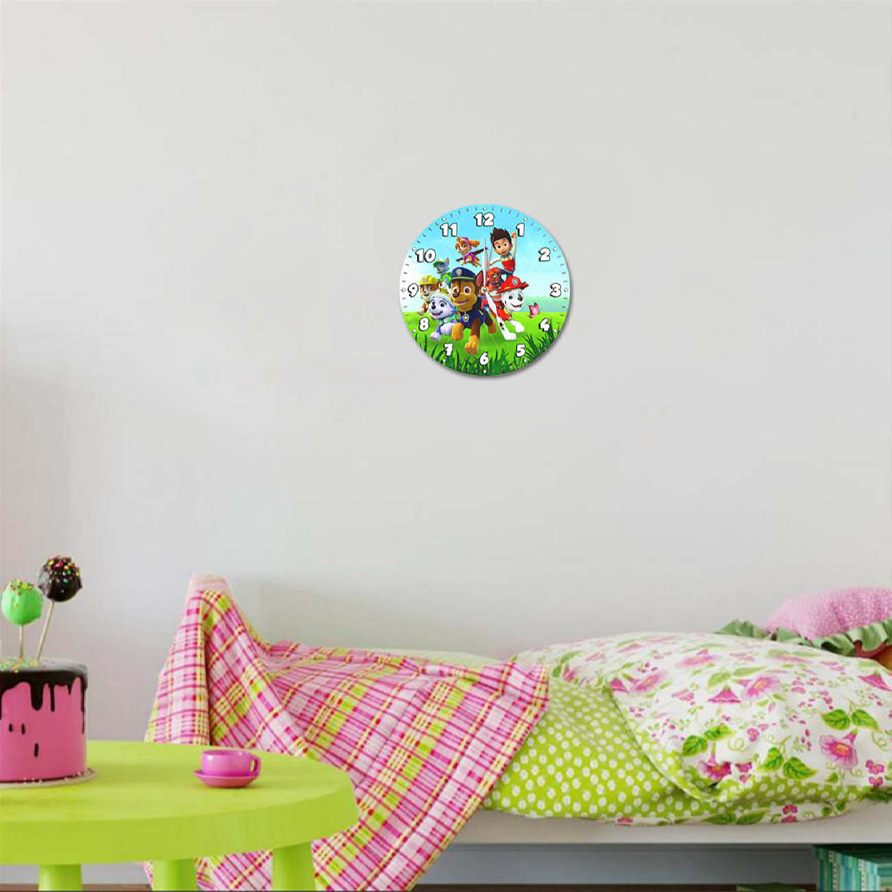 Wooden Nursery Wall Clock for Children’s Room with PAW Patrol Design ...