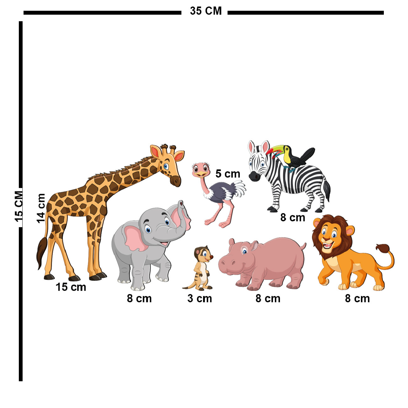 Wooden Nursery Wall Sticker for Baby's Room Model Animals - ShopiPersia