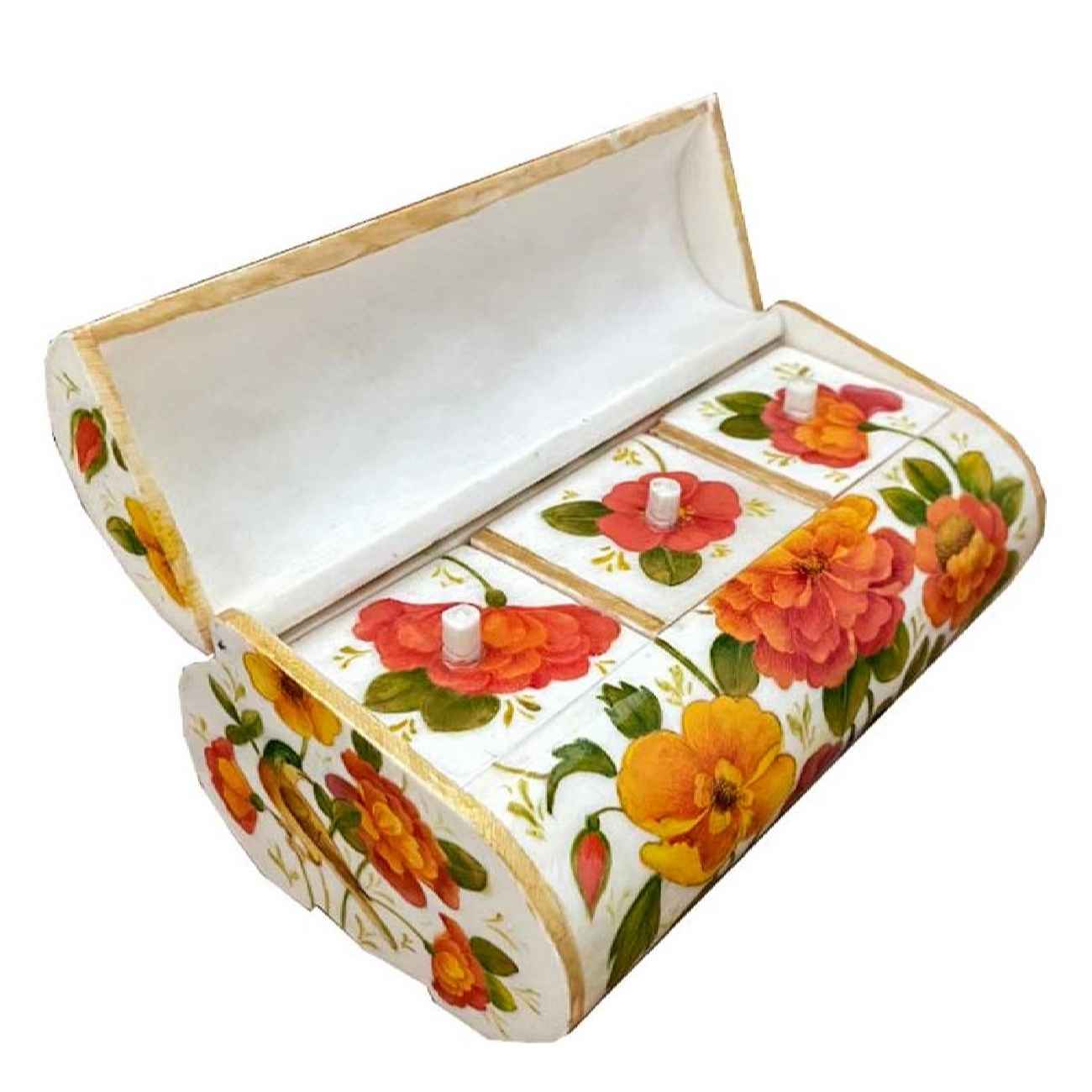 Handcrafted Bone Jewelry Box with Persian-Inspired White Design ...