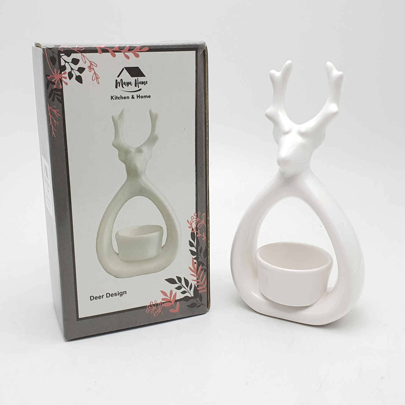 Decorative Ceramic Candle Holder with Deer Design - ShopiPersia