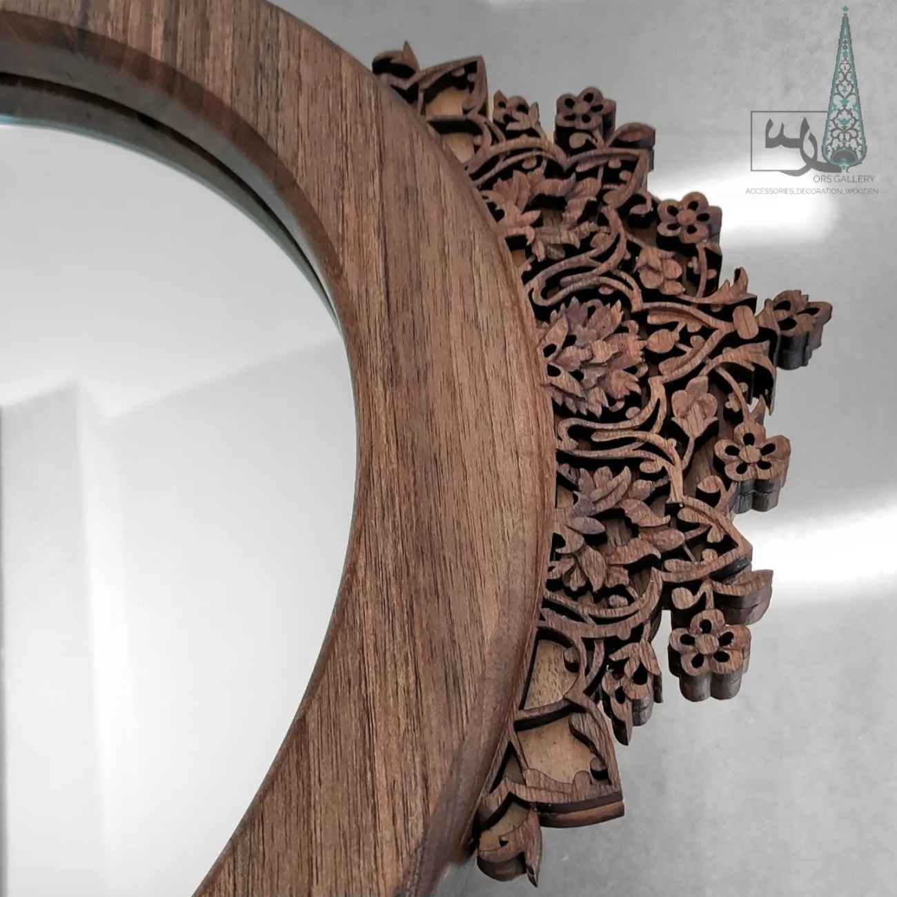 Handcrafted Wooden Mirror Frame with Matching Candlesticks Set ...