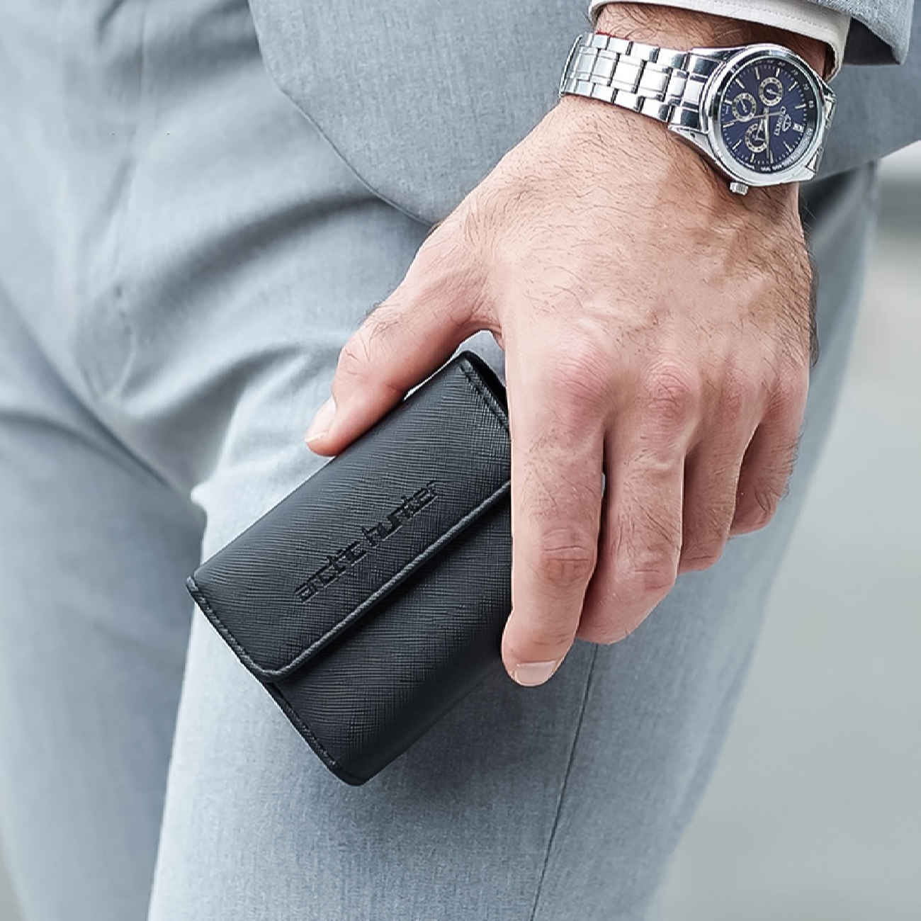 Persian Artificial Leather Wallet for Men in Black - ShopiPersia