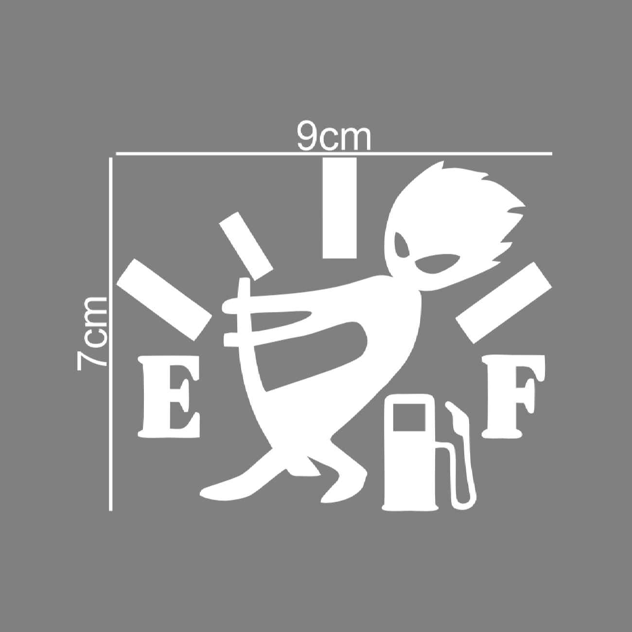 Car Sticker in Black with Fuel Gauge Design in White - ShopiPersia