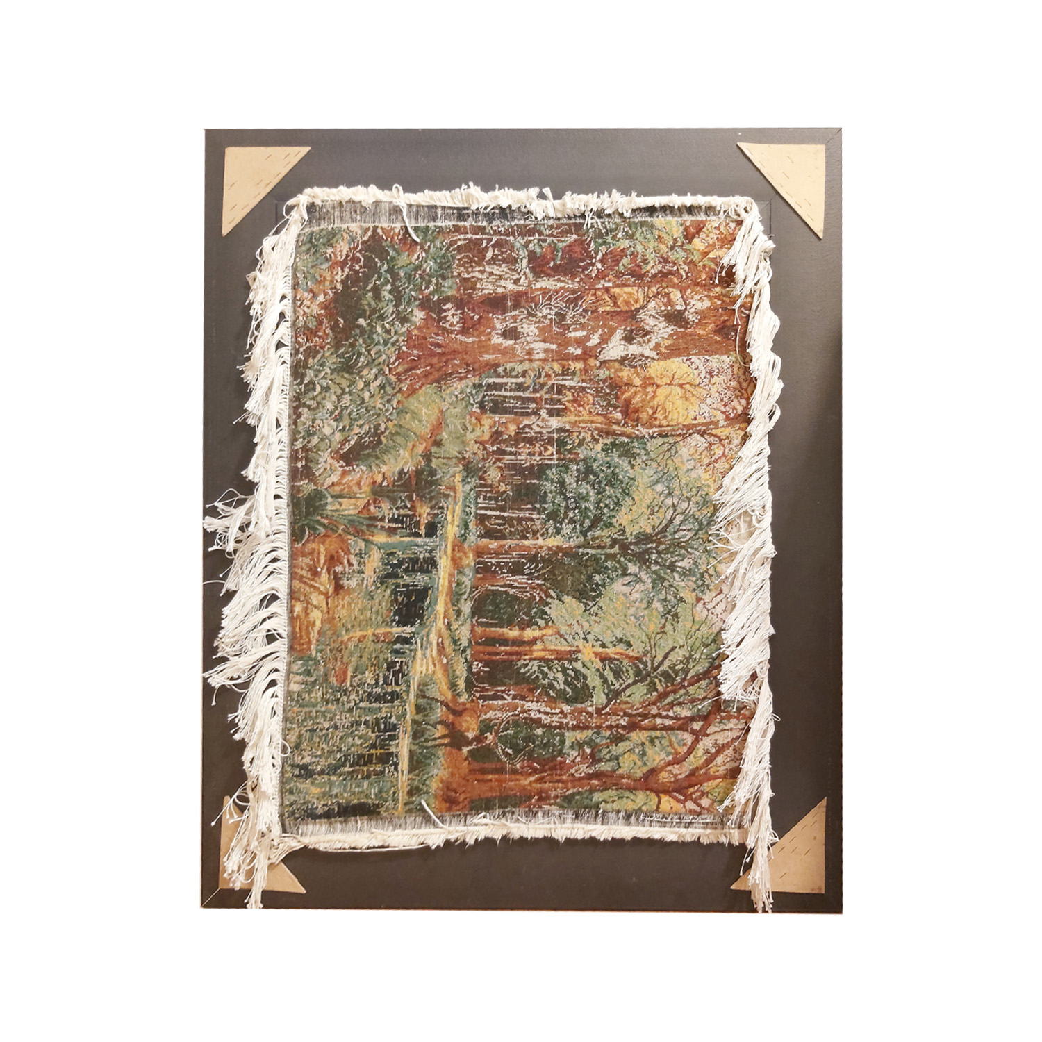 Hand-Knotted Persian Pictorial Rug from Tabriz Forest Scene - ShopiPersia