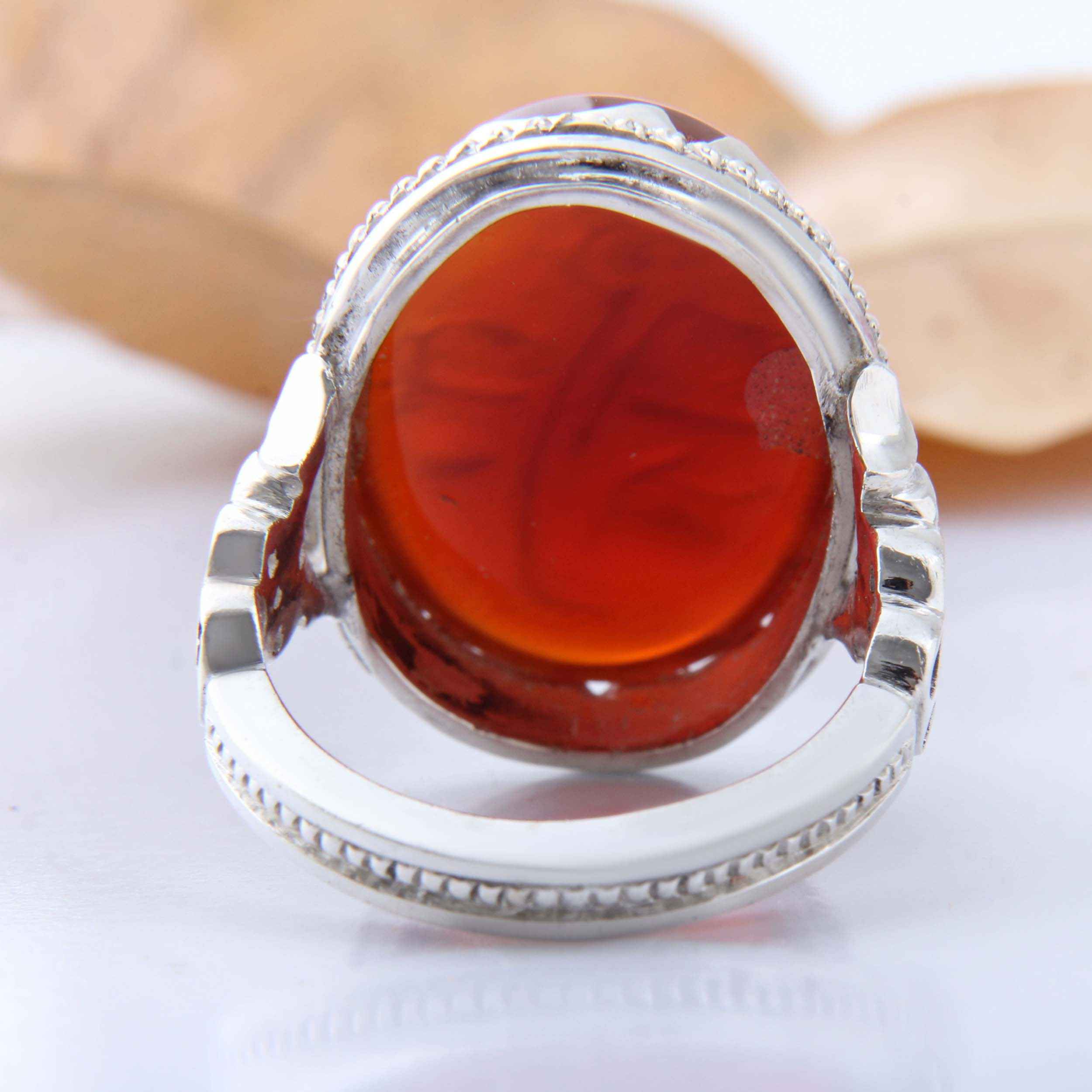 Persian Agate Ring for Men with Brown Gemstone - ShopiPersia