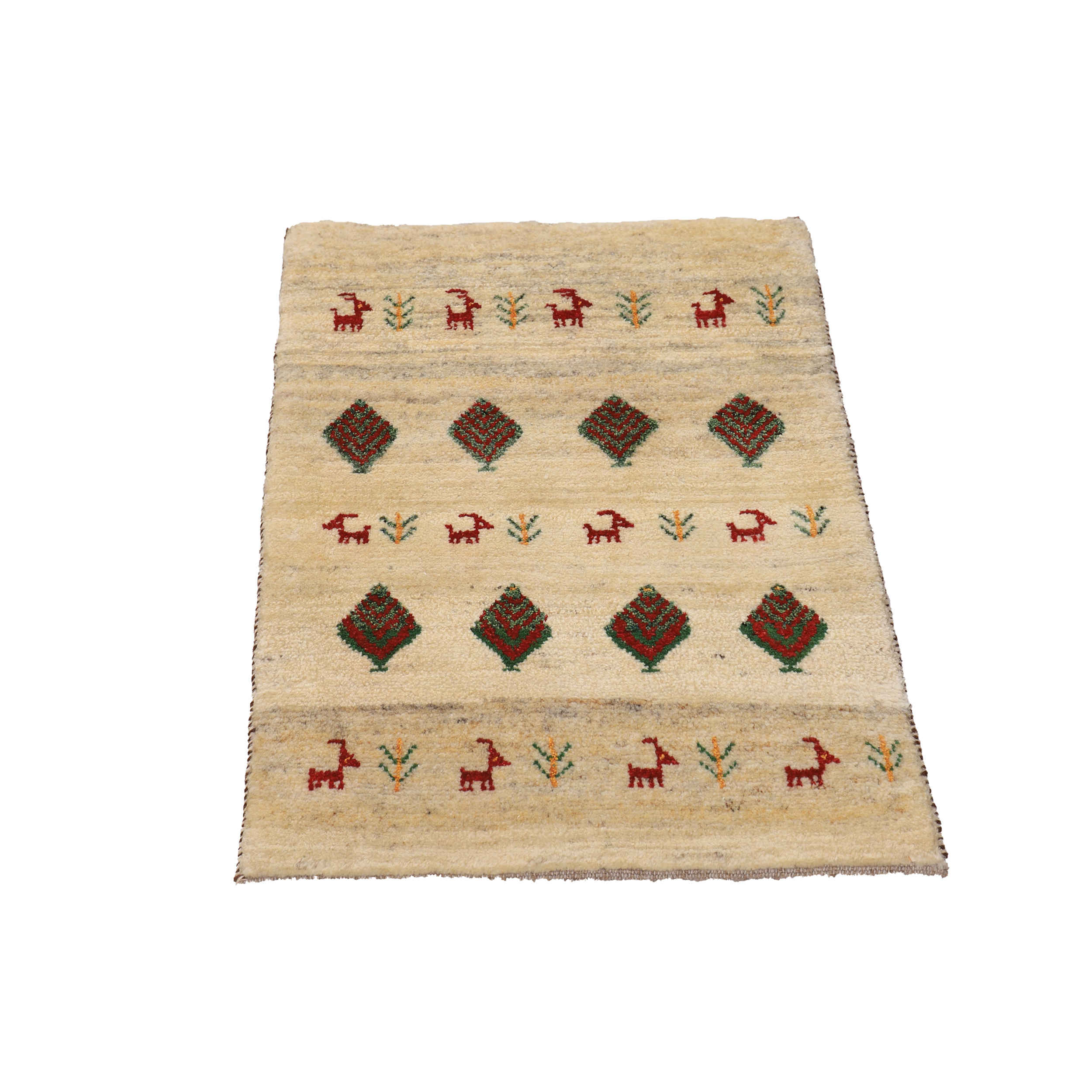 Persian Gabbeh Wool Rug Genuine Handwoven in Khorasan Animal & Tree ...