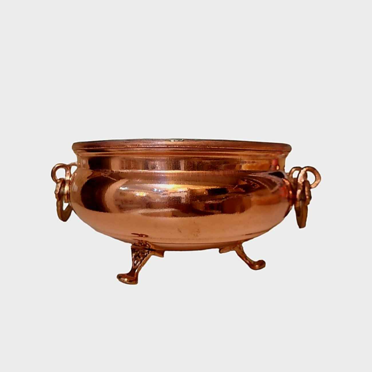 Persian Hammered Handcrafted Copper Bowl Footed Style - ShopiPersia
