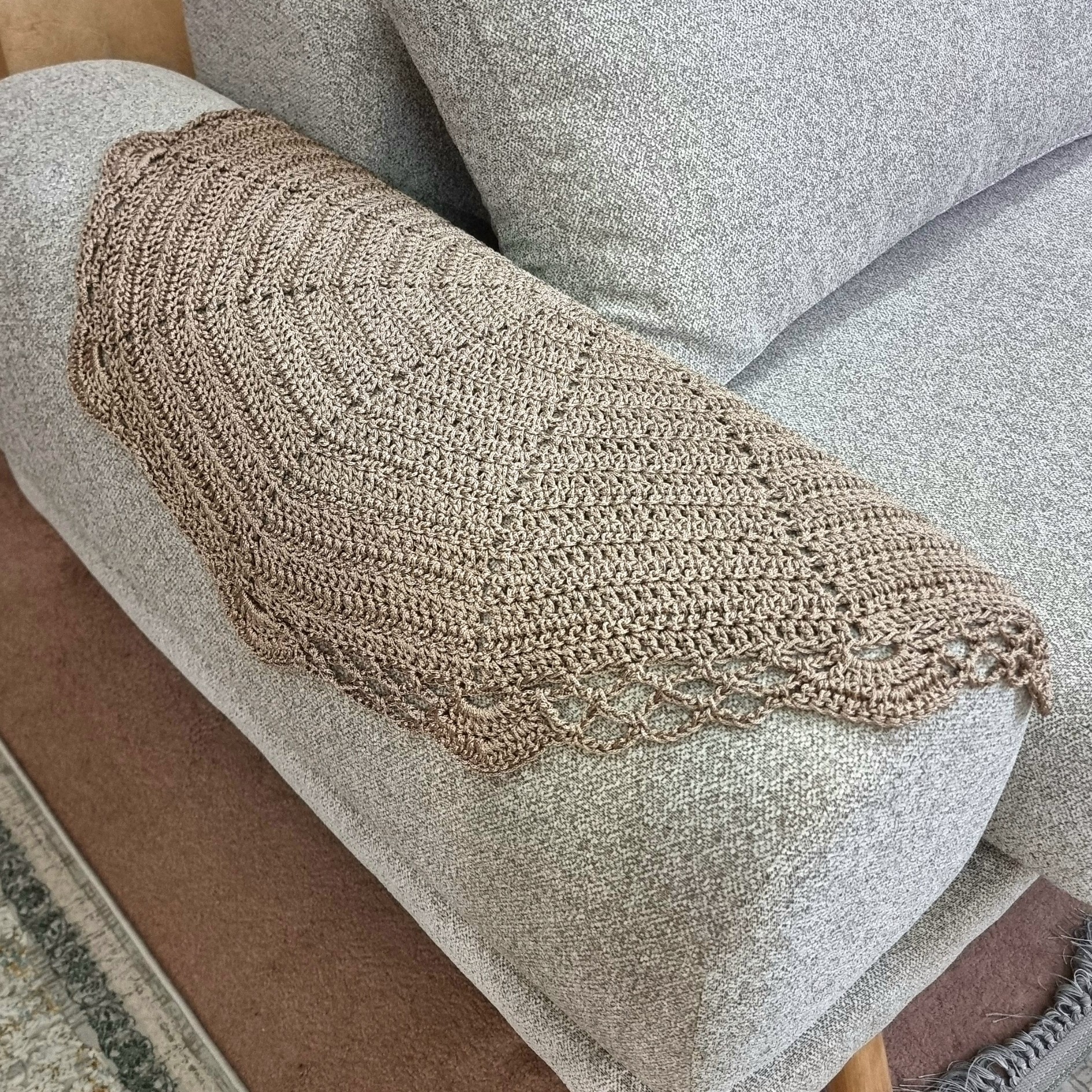 Persian Handwoven Boho Macrame Floor Rug in Brown - ShopiPersia