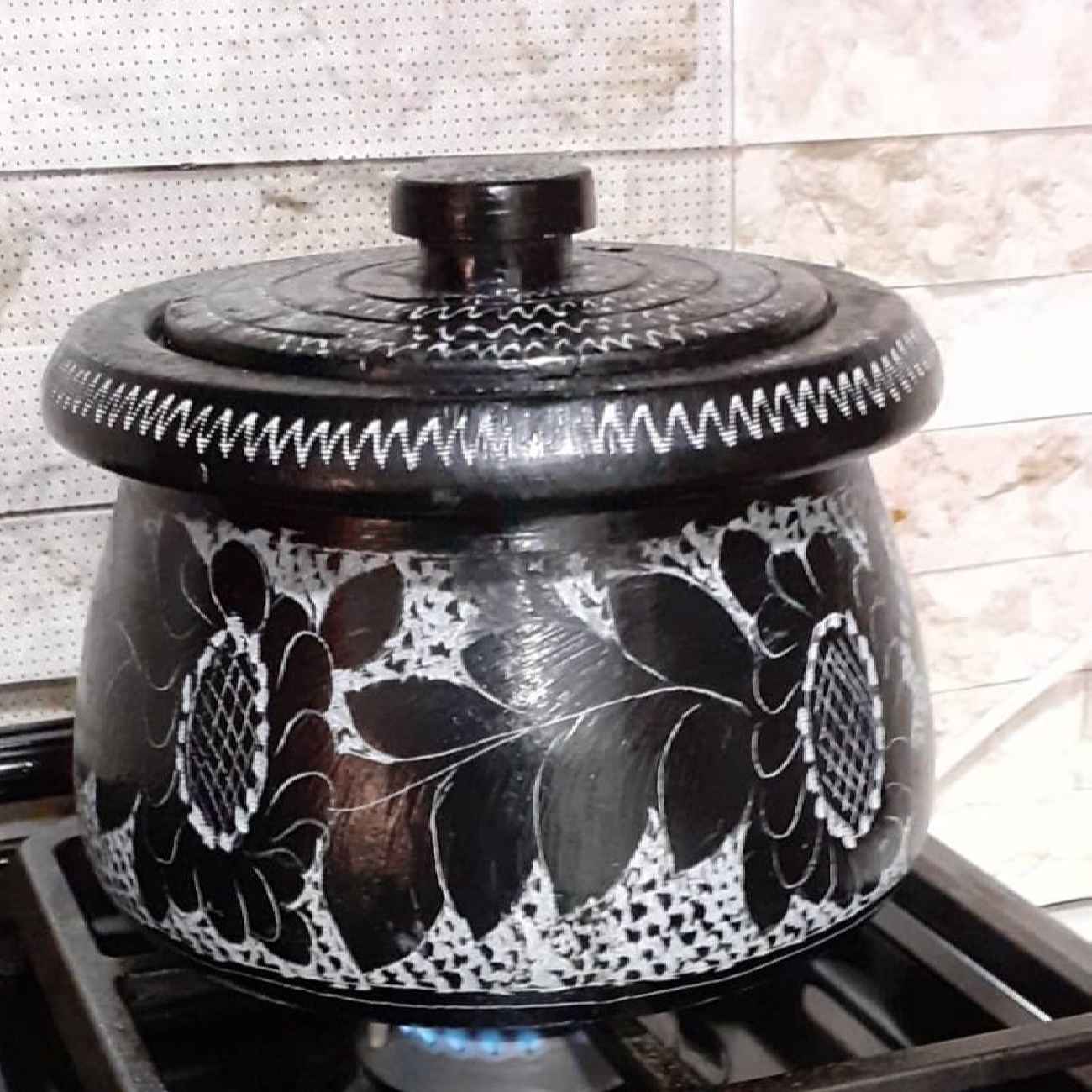 Persian Stone Dizi Pot for Abgoosht with Floral Design - ShopiPersia