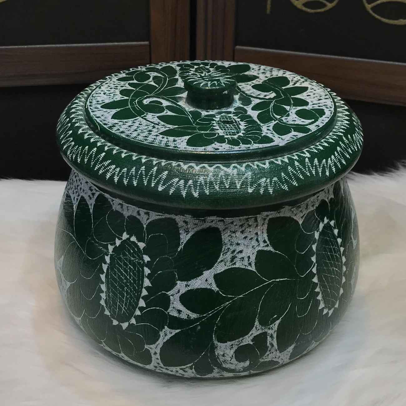 Persian Stone Dizi Pot for Abgoosht with Floral Design - ShopiPersia