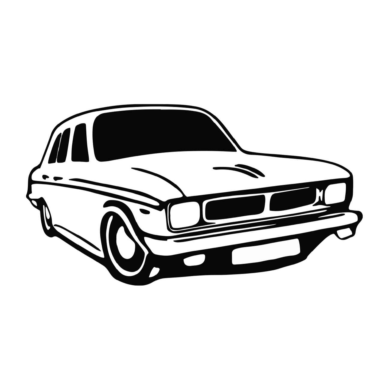 Elegant Unique Car Sticker in White for Classic Car - ShopiPersia