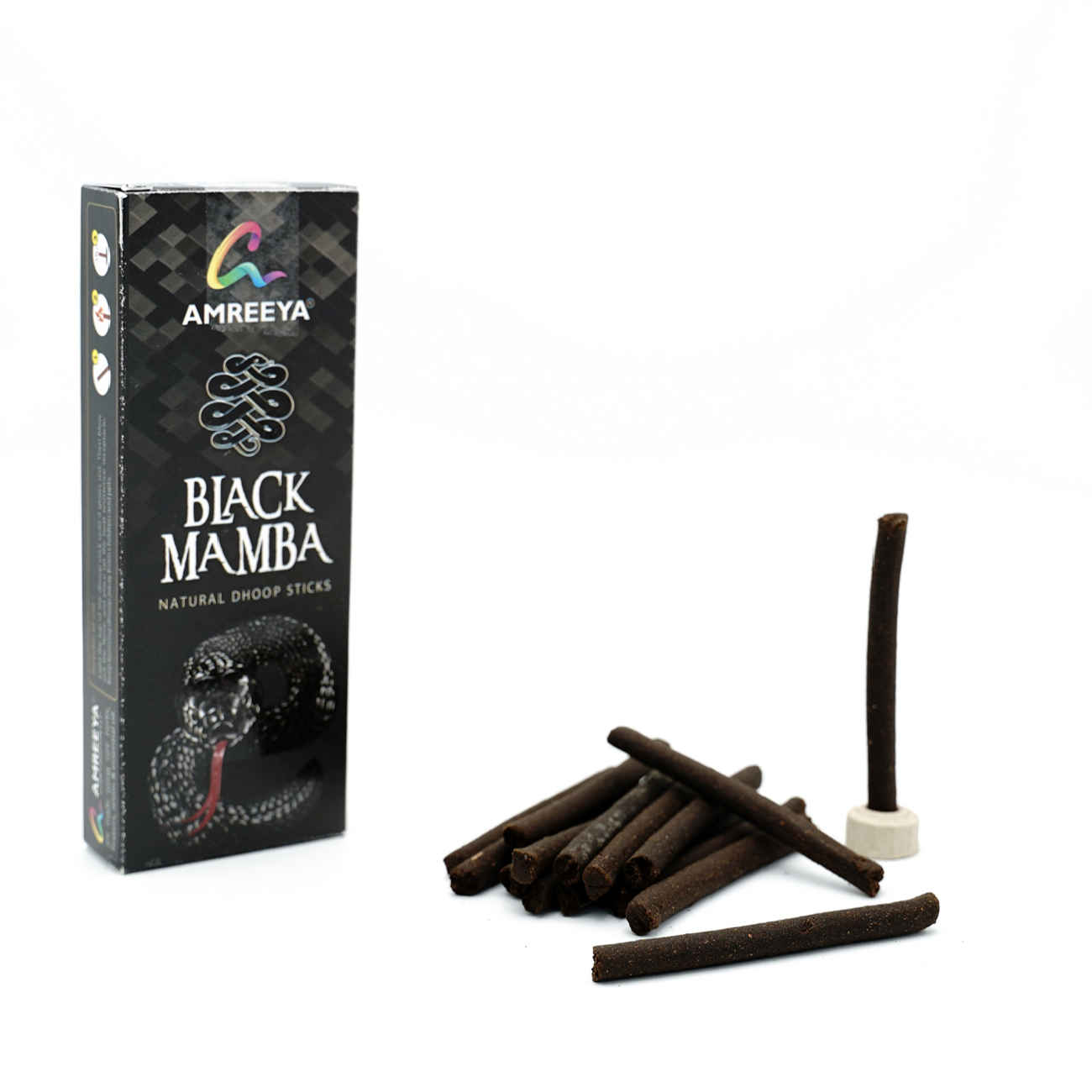 Amreeya Black Mamba Natural Dhoop Sticks - 100 Sticks (4 Packs of 25 ...