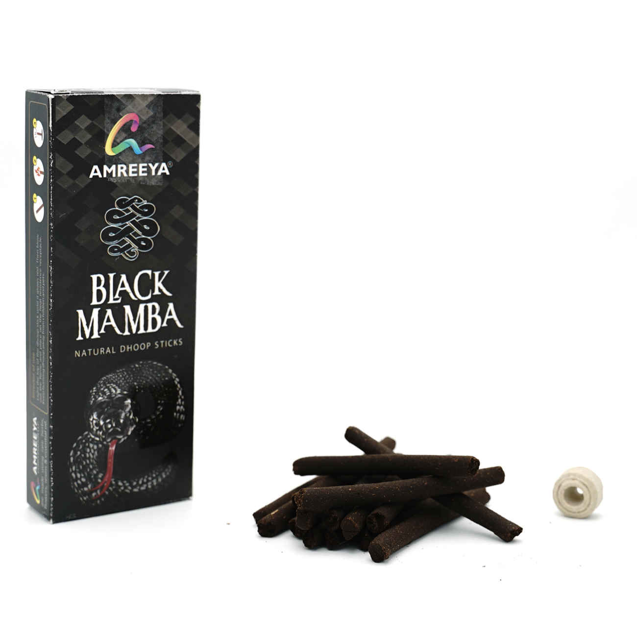 Amreeya Black Mamba Natural Dhoop Sticks - 100 Sticks (4 Packs of 25 ...