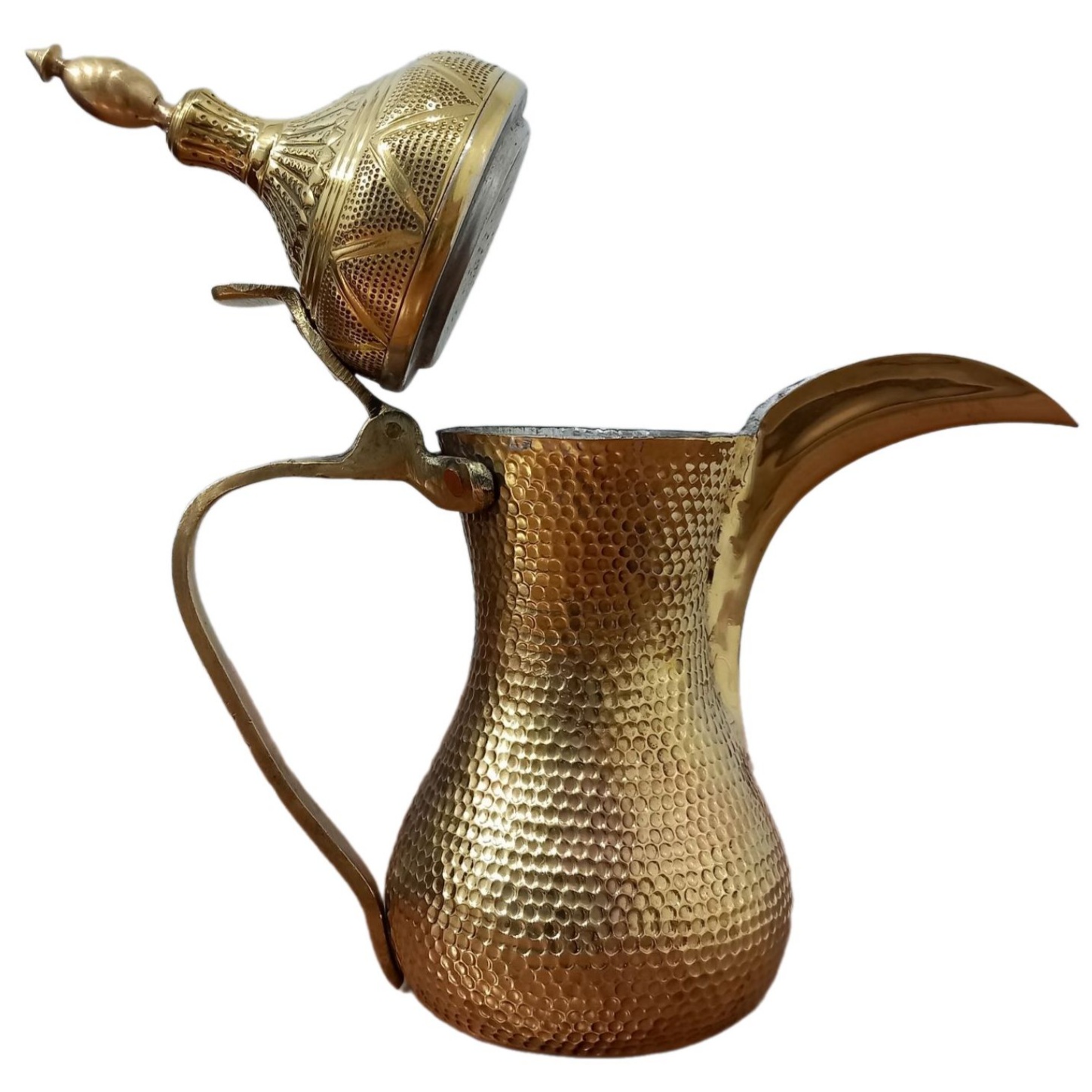 Brass Dallah Coffee Pot for Brewing Qahwa & Arabic Coffee - Model ...