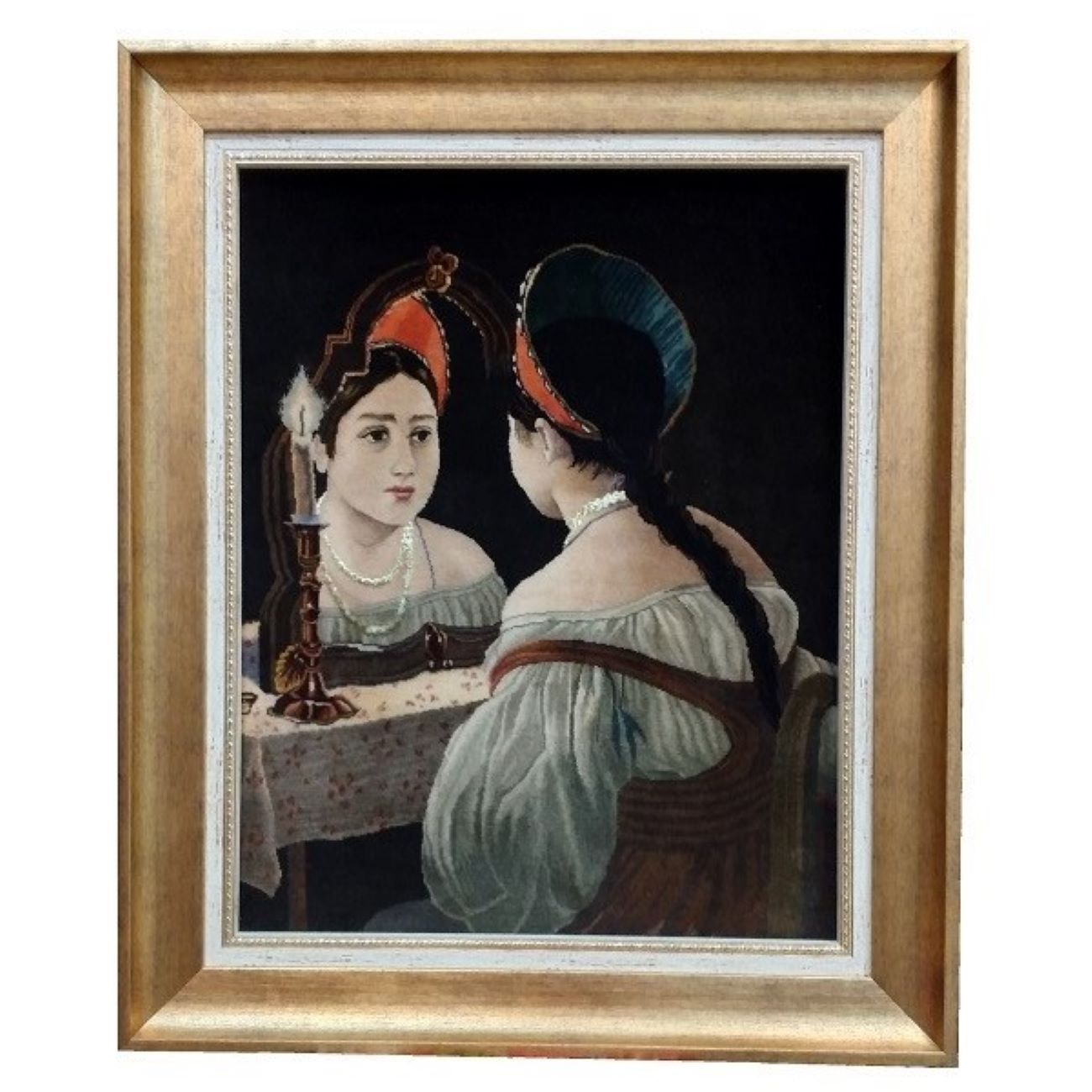 Hand-Knotted Persian Pictorial Rug from Sardrud – A Girl in the Mirror ...
