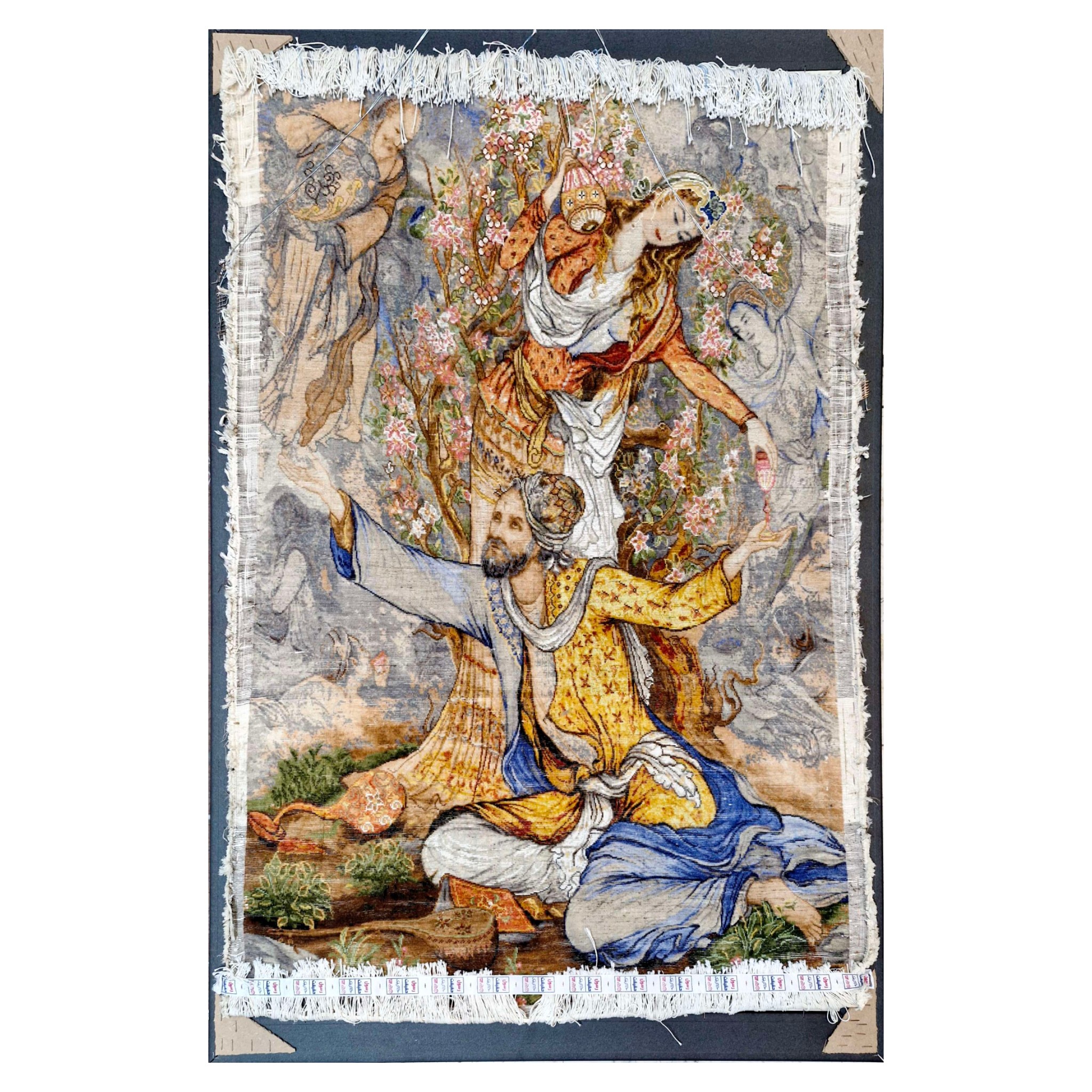 Hand-Knotted Persian Wall Hanging Rug Depicting Yearning for Mercy ...