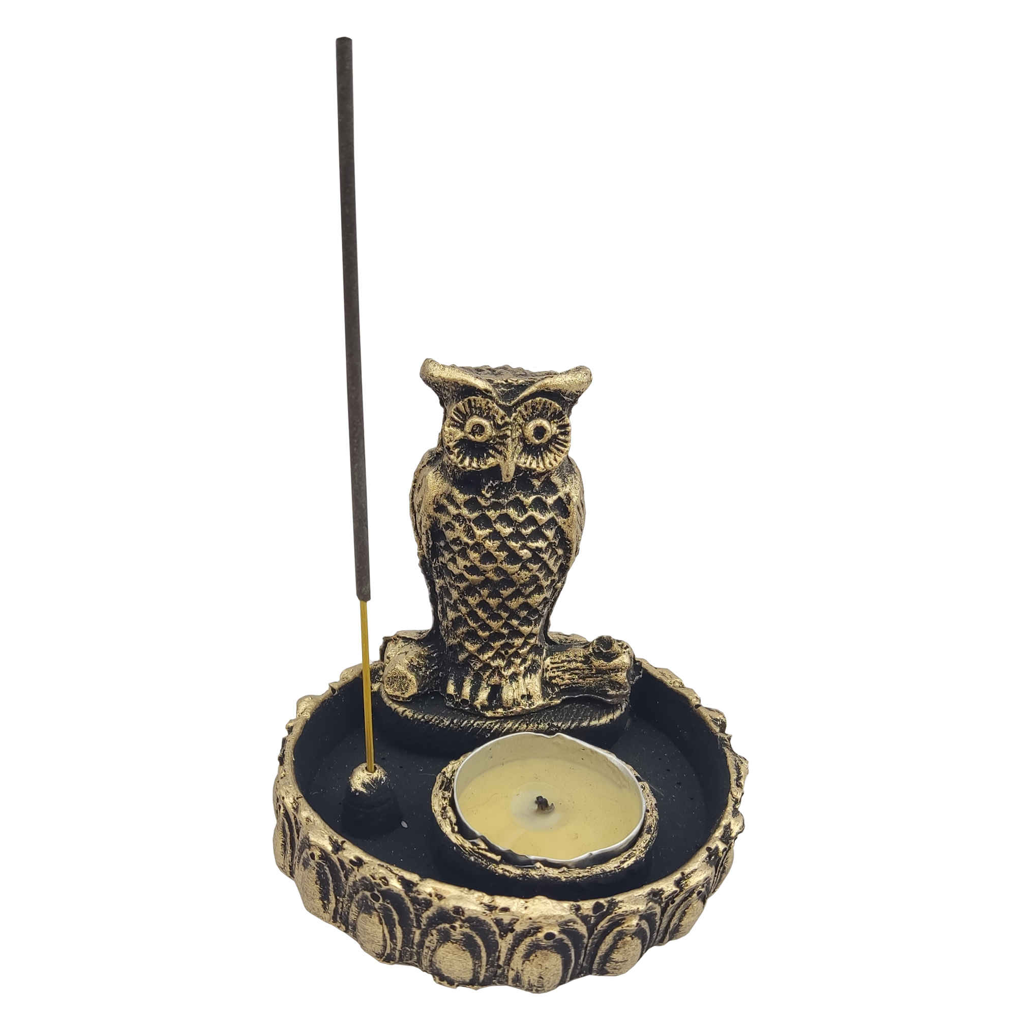 Handcrafted Incense Art Model Sculpture with Owl Design - ShopiPersia