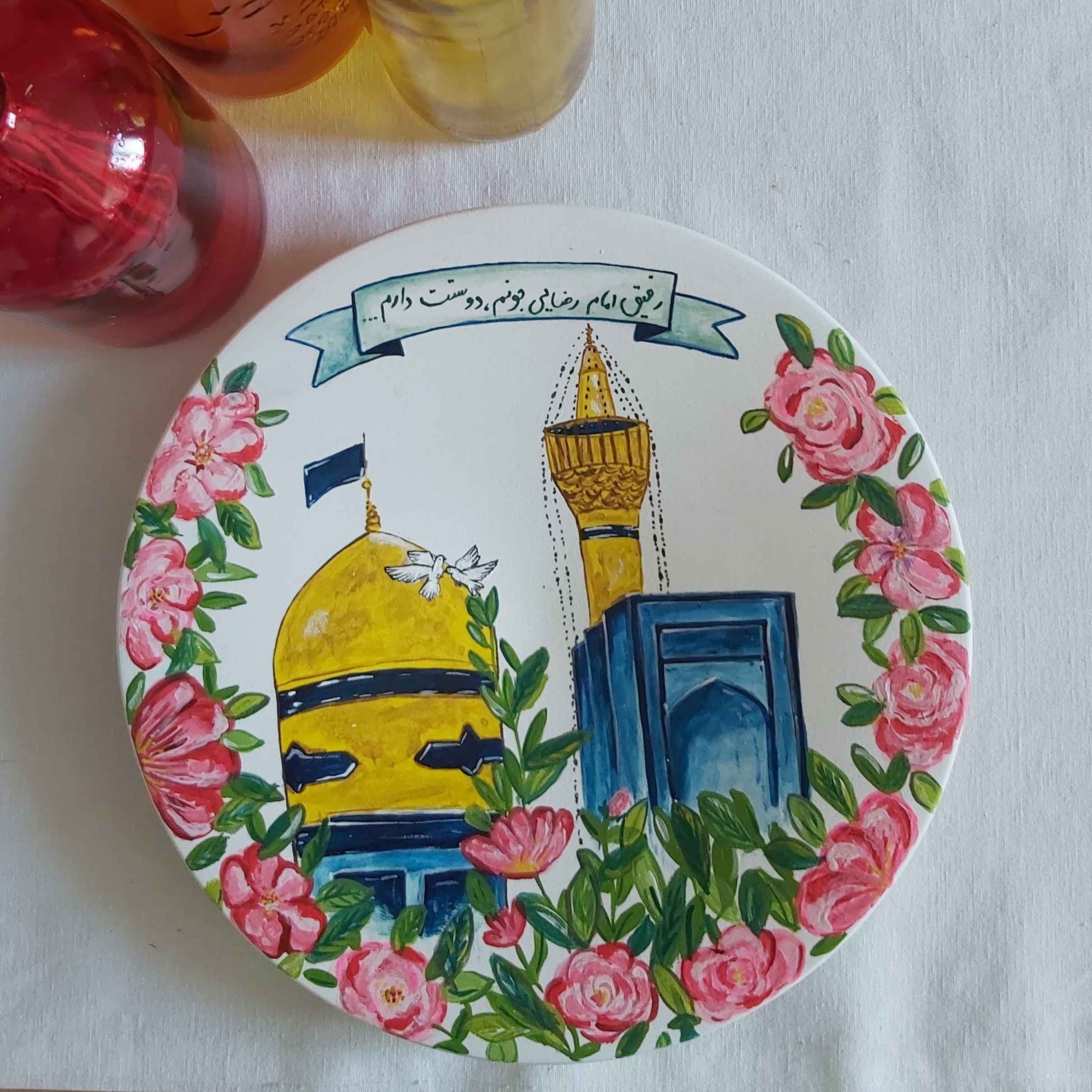 Handcrafted Islamic Pottery Plate with Acrylic Paint – Wall Decor ...
