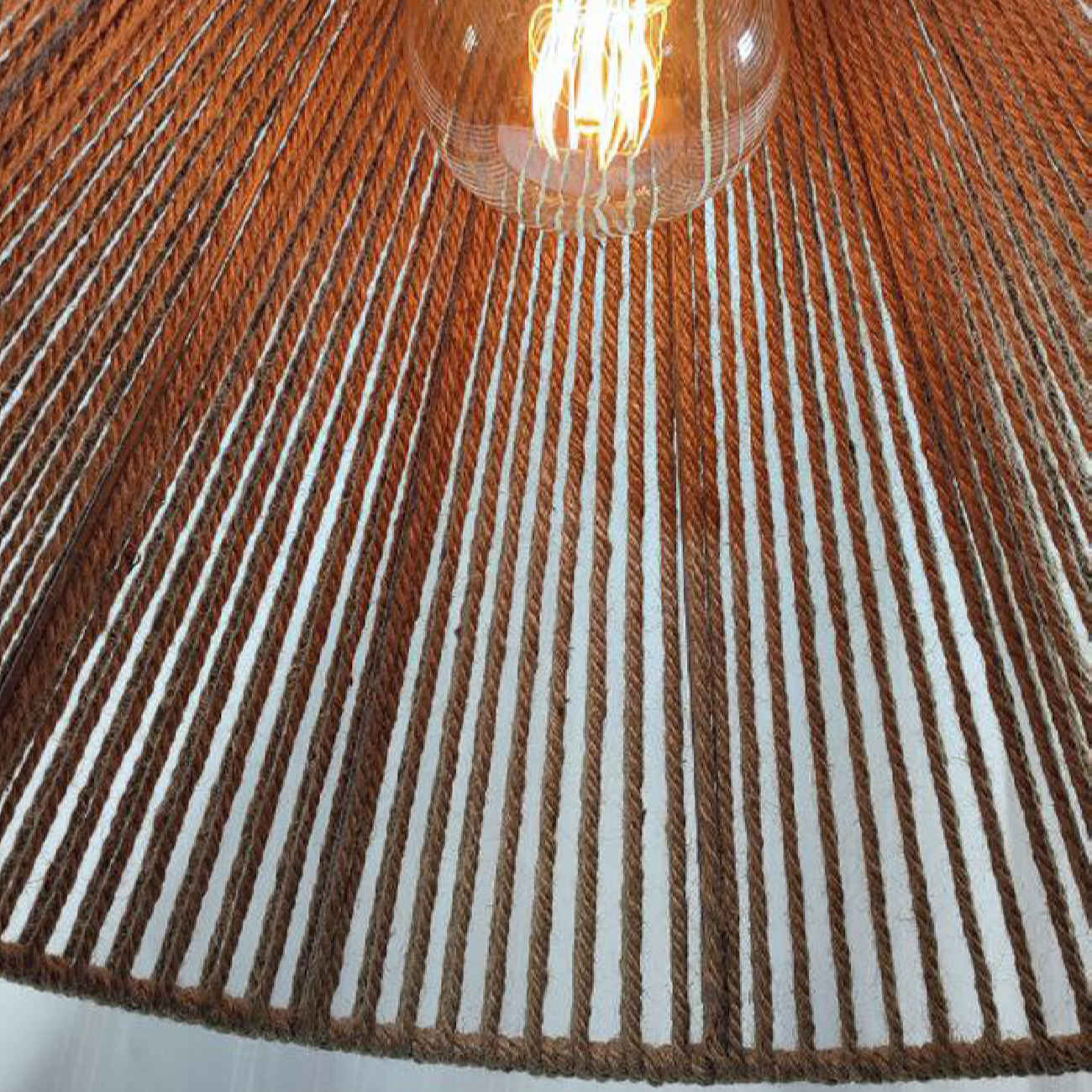Handmade Woven Ceiling Light - Hemp Chandelier for Natural Home Decor ...