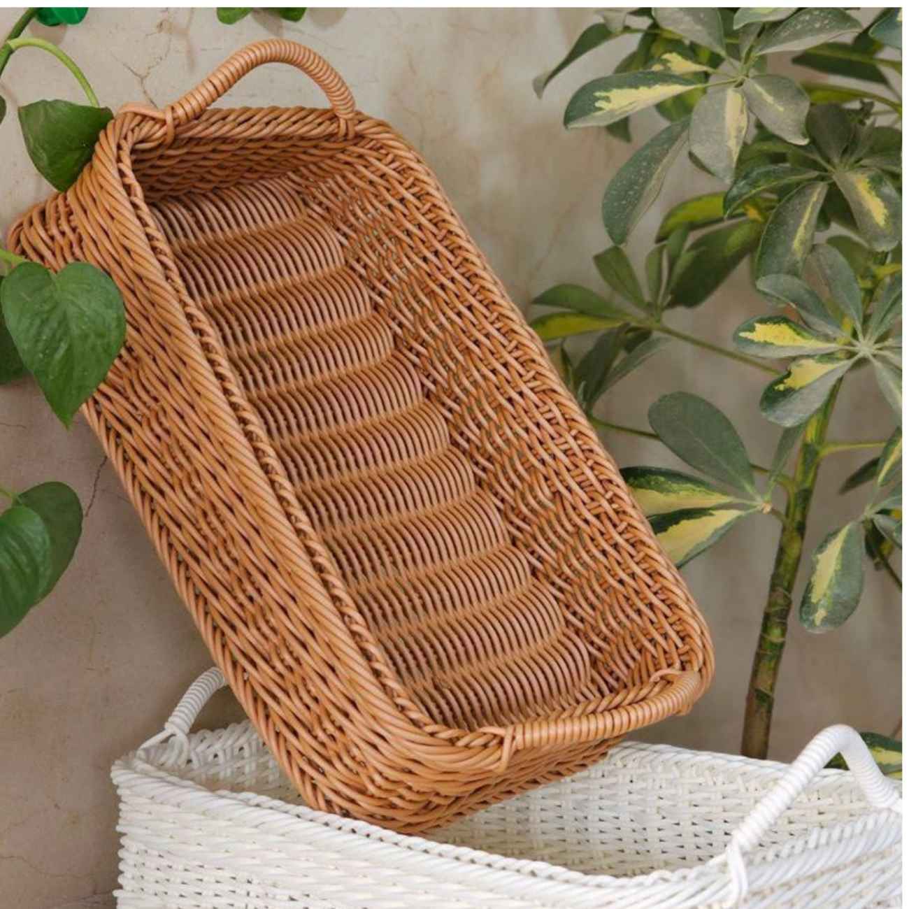 Handwoven Wicker Basket with Handel - Perfect Blend of Rustic Charm ...