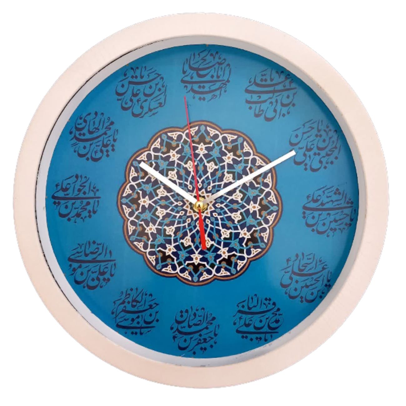 Islamic Wall Clock with the Design Twelve Imams - ShopiPersia