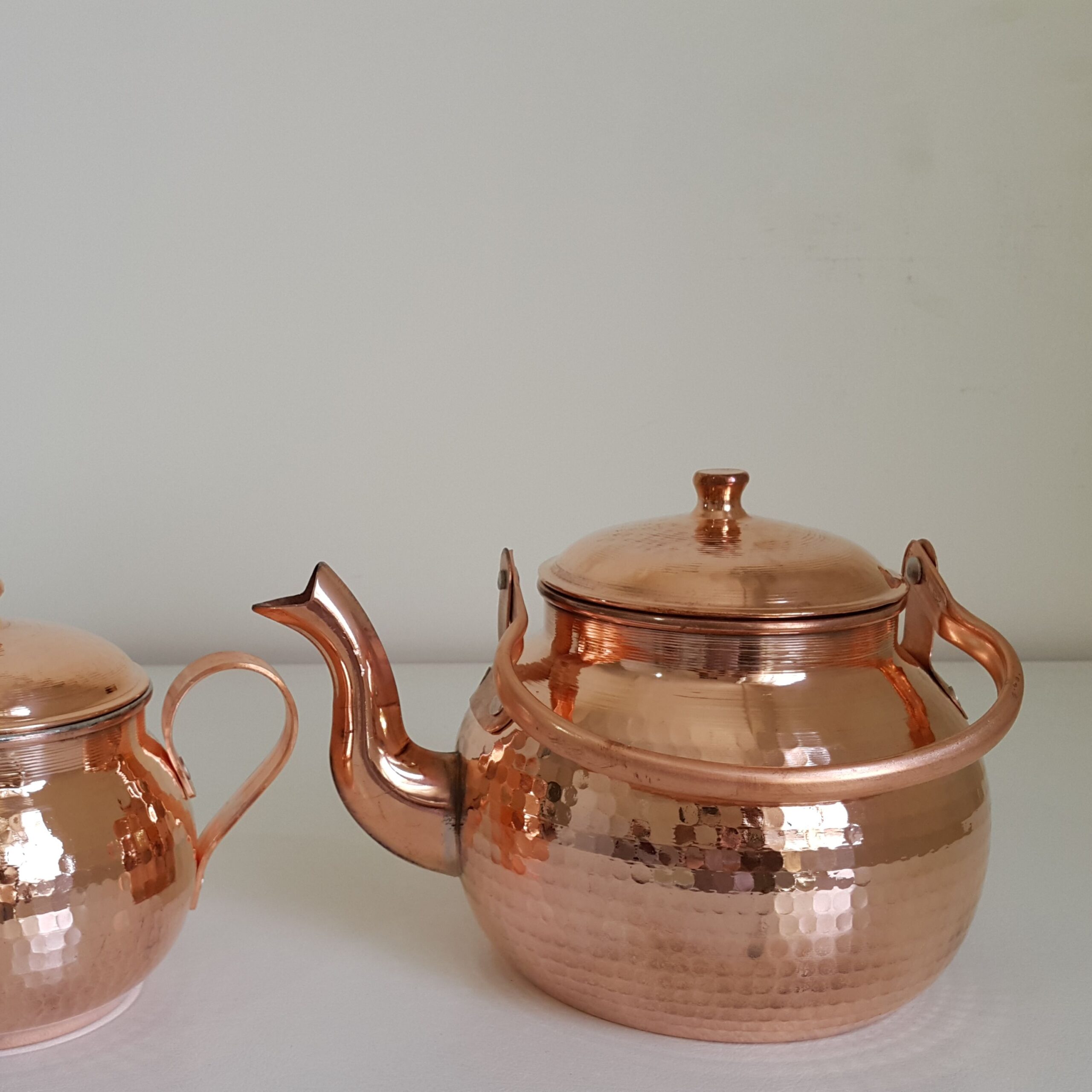 Persian Copper Double Teapot Durable and Hammered Cambyses - ShopiPersia