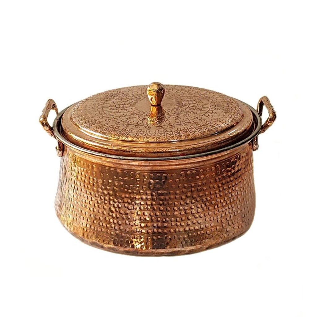 Persian Copper Stock Pot - Traditional Hammered Cooking Style Round ...
