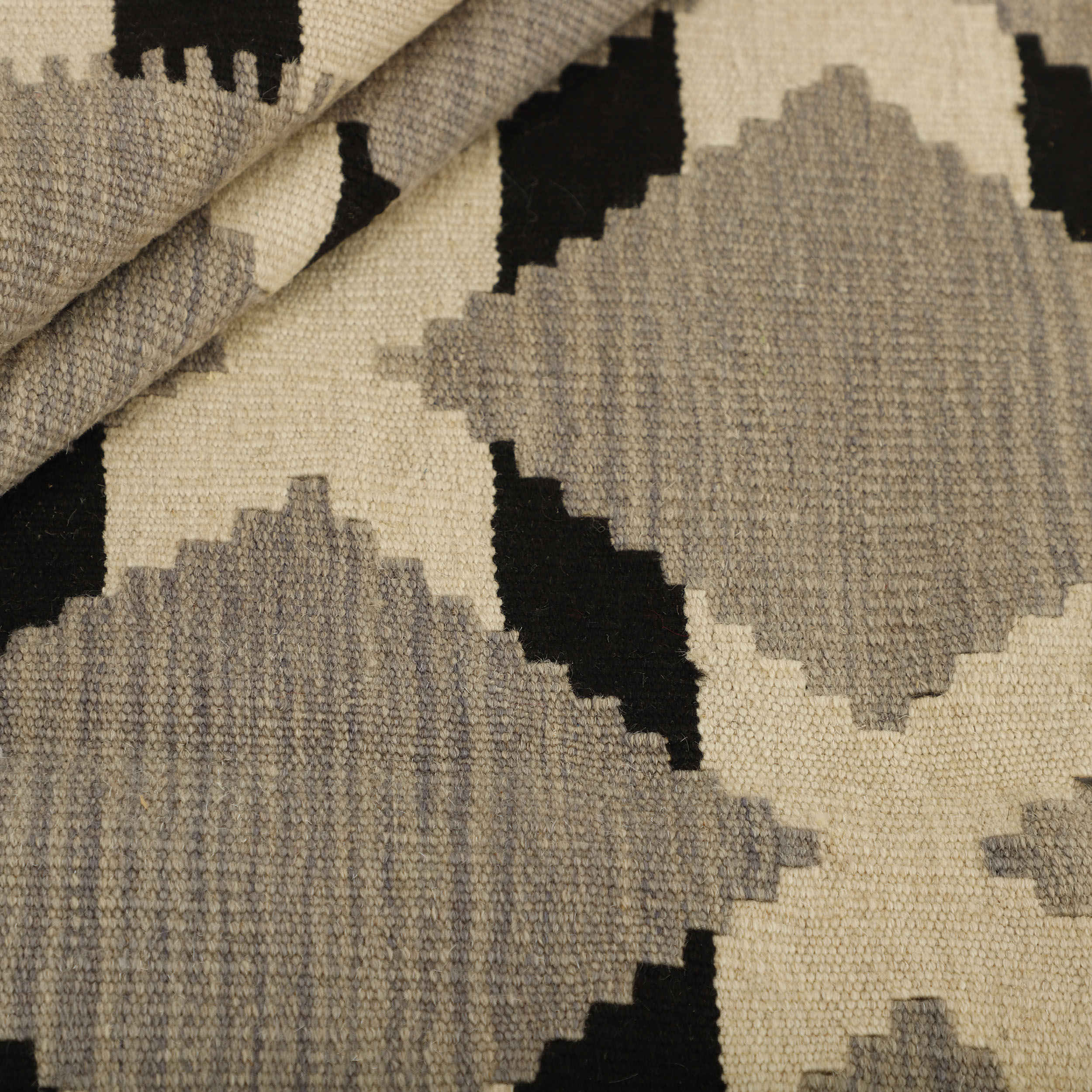 Persian Kilim Rug with Wool Original Handwoven in Fars Geometric Cream ...