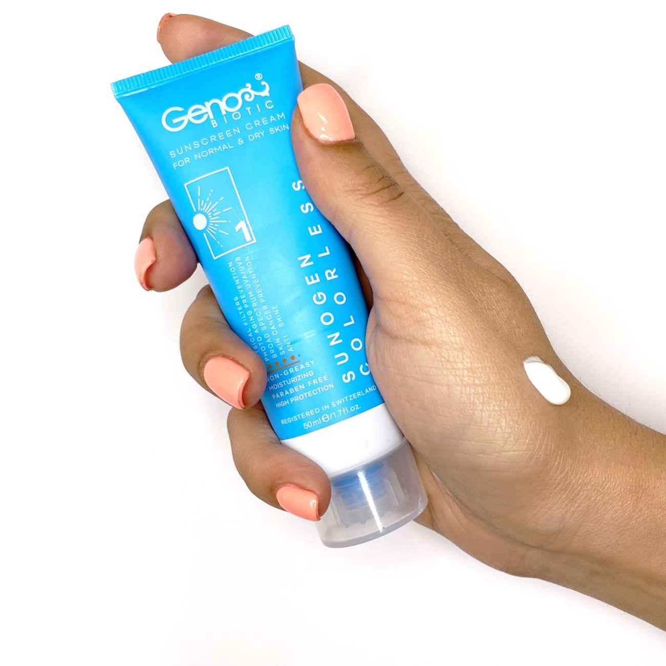 Sunscreen Cream for Dry Skin & Normal - Colorless - Geno Biotic SPF50 ...