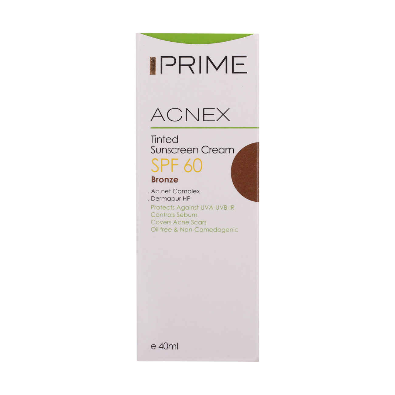 Sunscreen Cream for Oily Skin - Prime SPF60 Bronze Color, Anti-acne UVA ...
