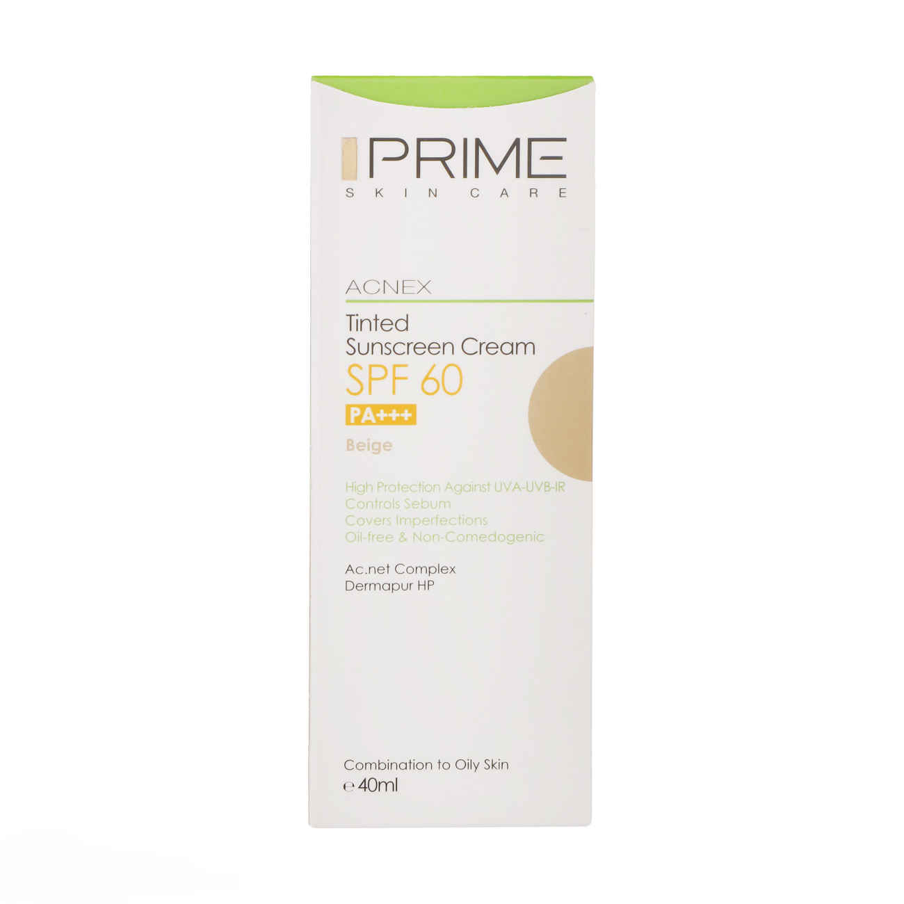 Sunscreen Cream for Oily Skin- Prime SPF60 Natural Beige Color, Anti ...