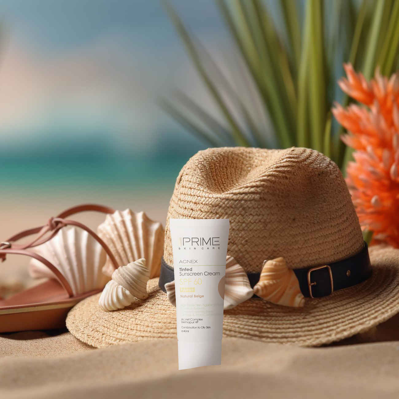 Sunscreen Cream for Oily Skin- Prime SPF60 Natural Beige Color, Anti ...