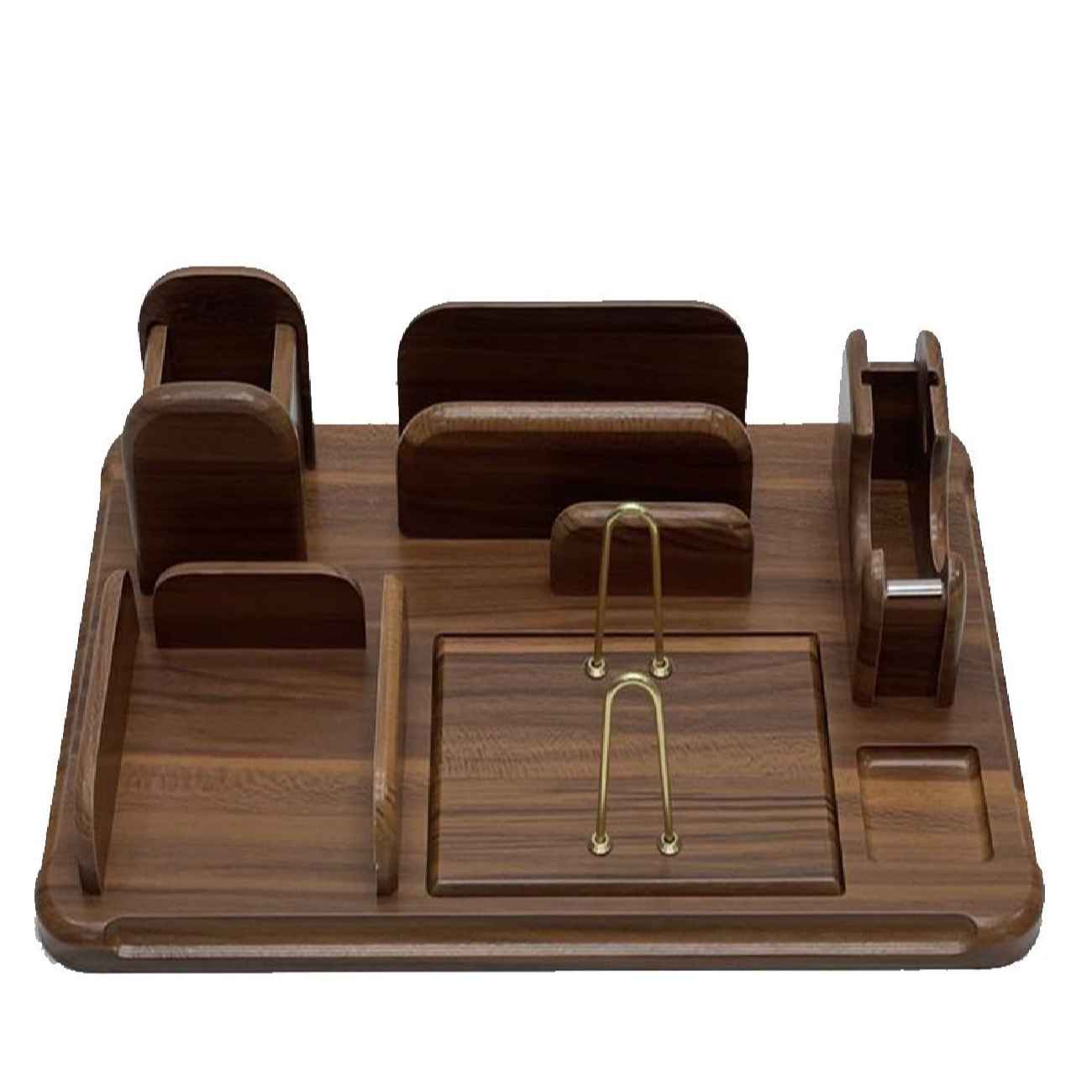 Wooden Desk Organizer Accessory for Office Chic & Functional - ShopiPersia