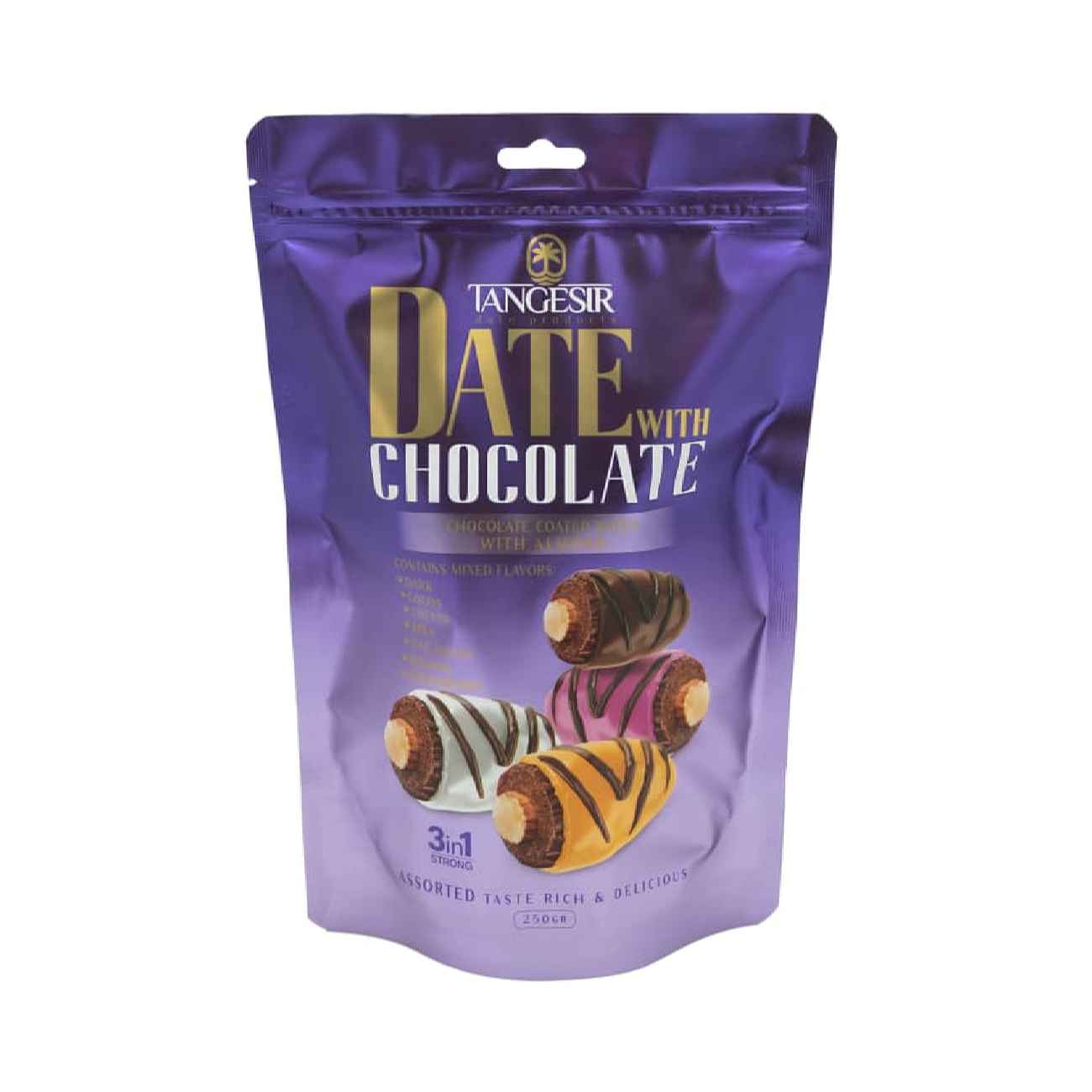 Chocolate-Covered Dates Mixed with Almond – 250 gram (x6) - ShopiPersia