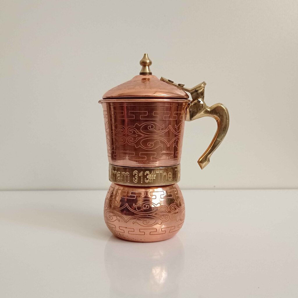 Turkish Coffee Pot - Traditional Hammered Copper Cezve / Ibrik, Royal ...