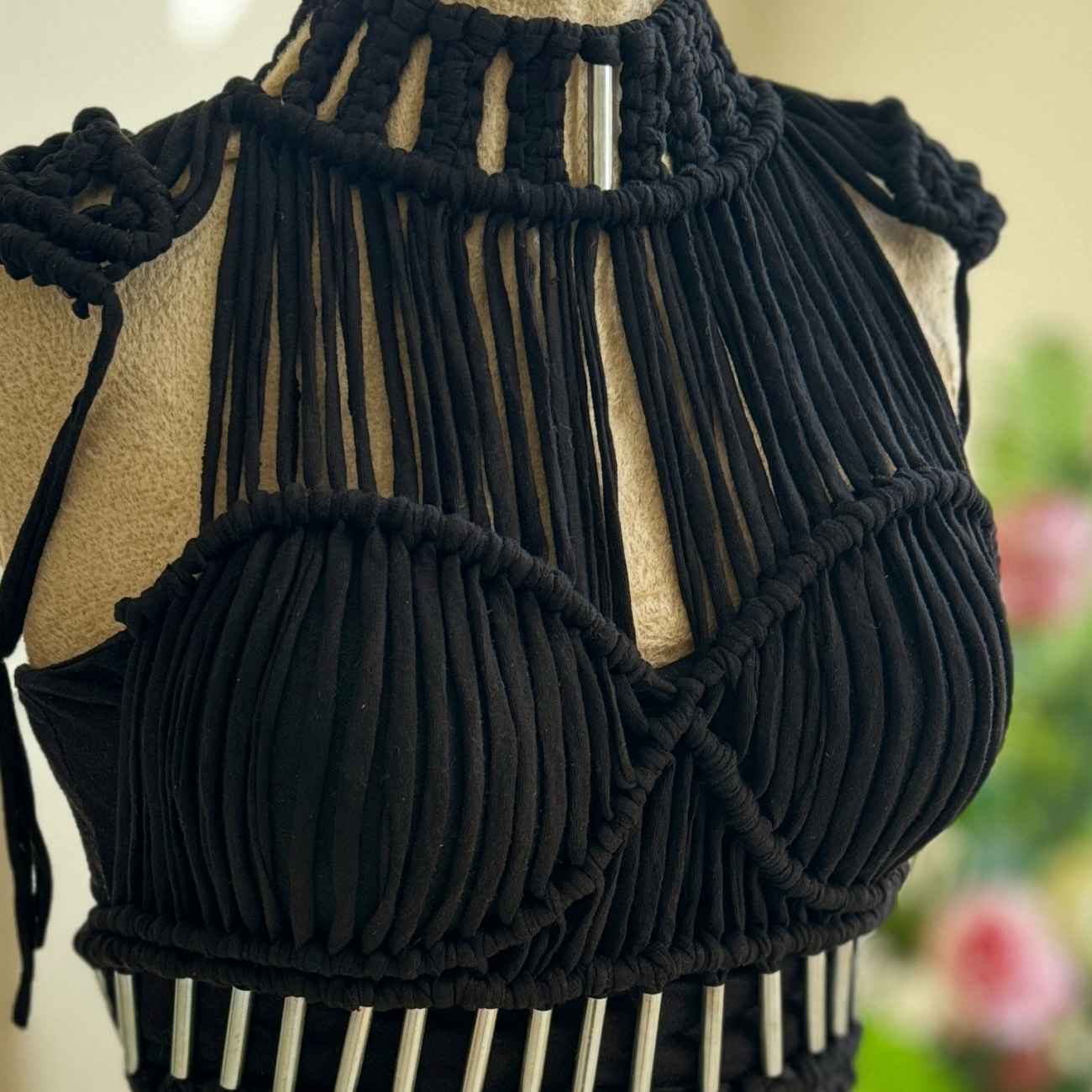 Handcrafted Macrame Dress – Crop Top & Skirt Perfect for Summer Outdoor ...