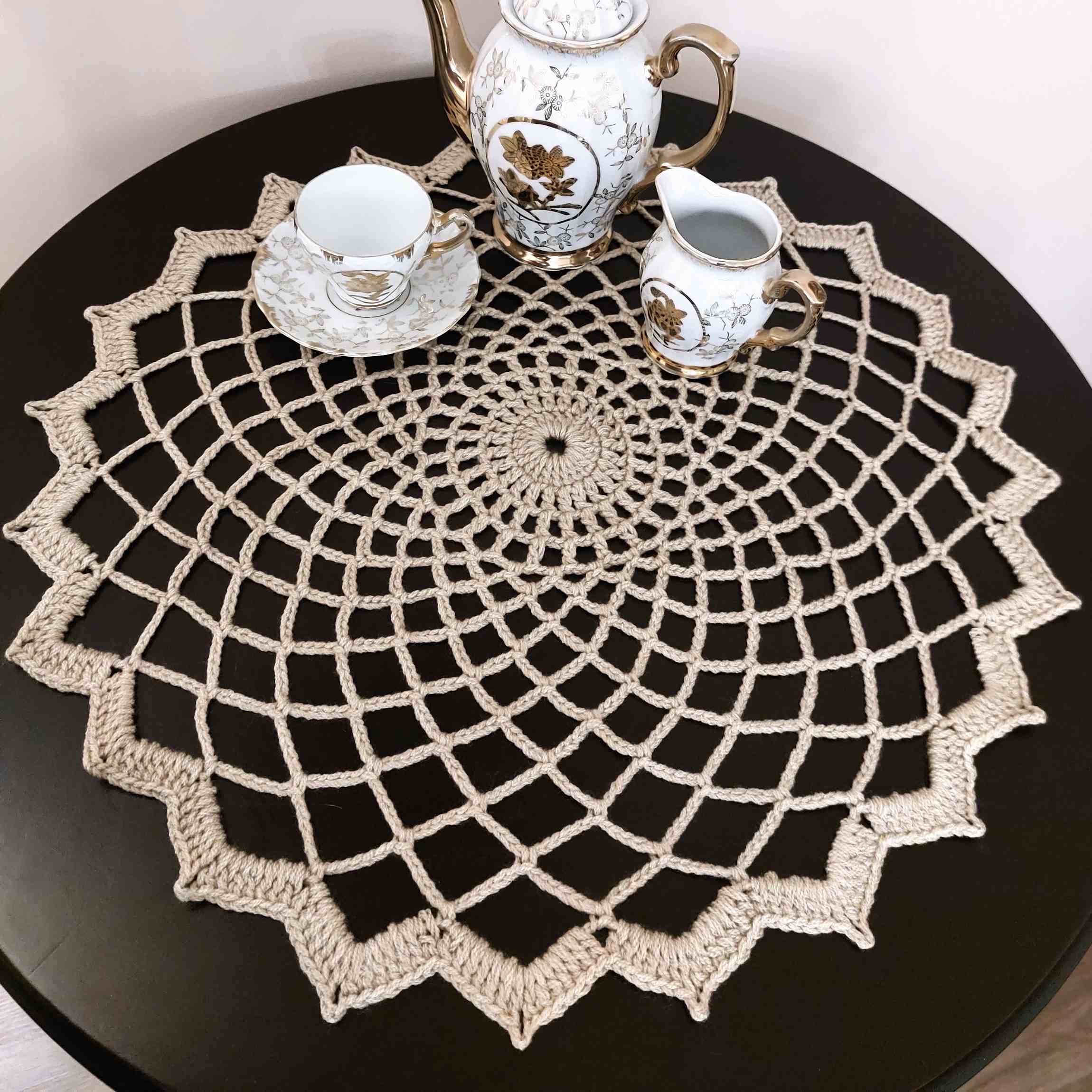 Handmade Crochet Tablecloth - Design for a Classic Home Look - ShopiPersia