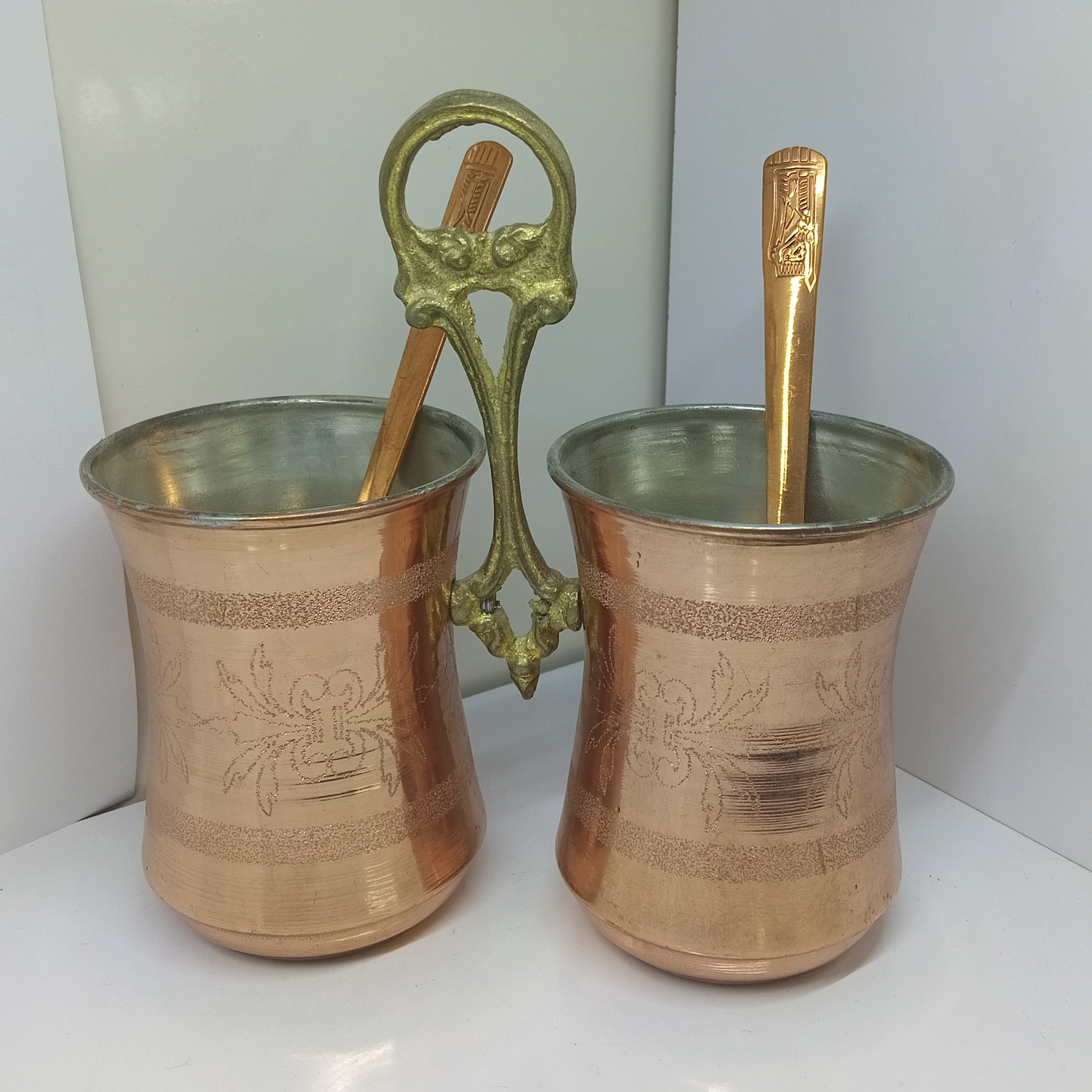 Persian Copper Utensil Holder – Unique Handcrafted Kitchen Accessory ...