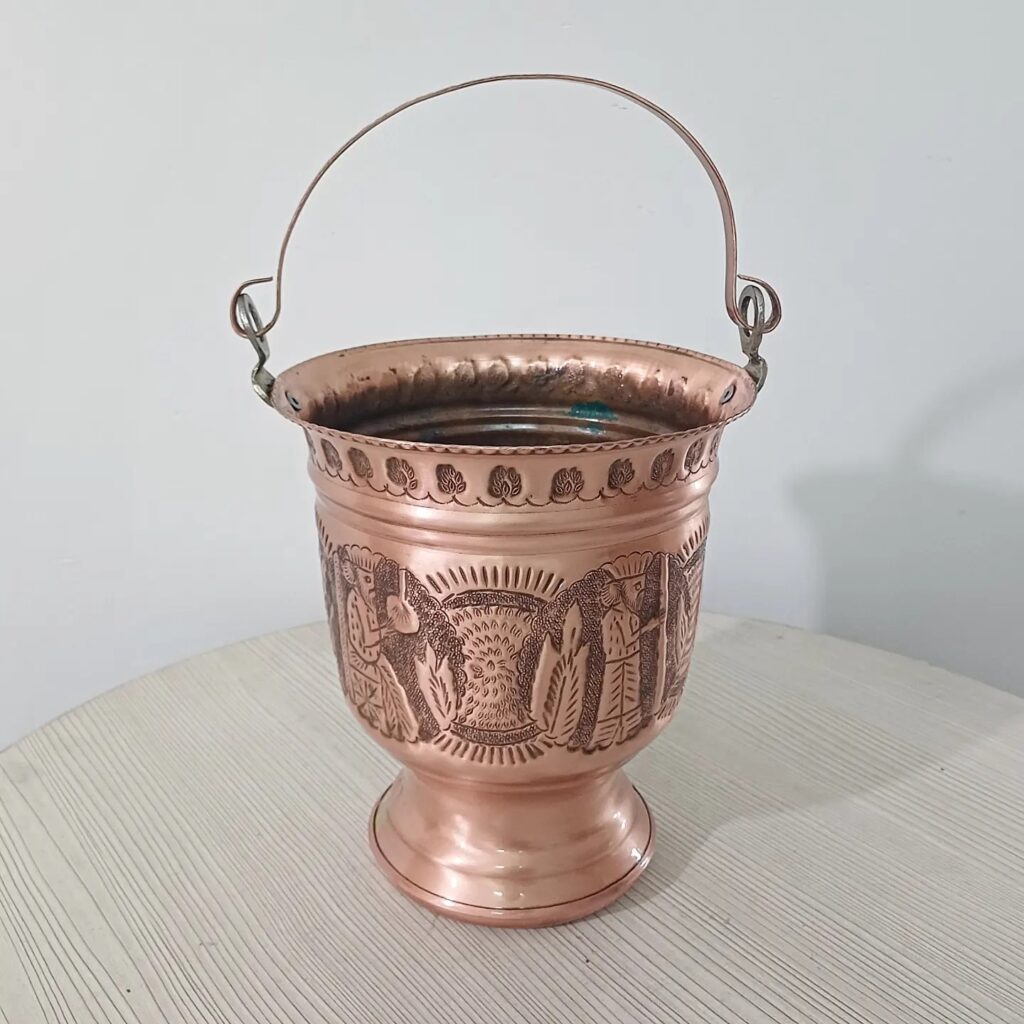 Persian Copper Waste Basket – Baastani Heritage - ShopiPersia