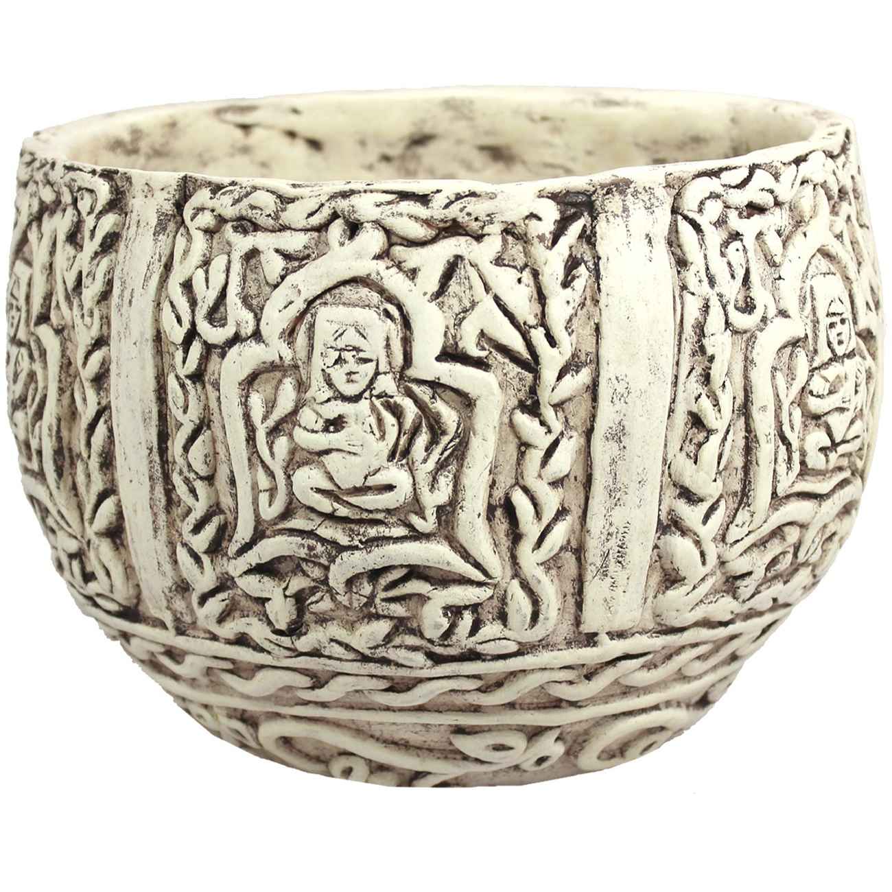 Persian Handcraft Artistic Pottery Bowl - Engraved Design in Gold ...