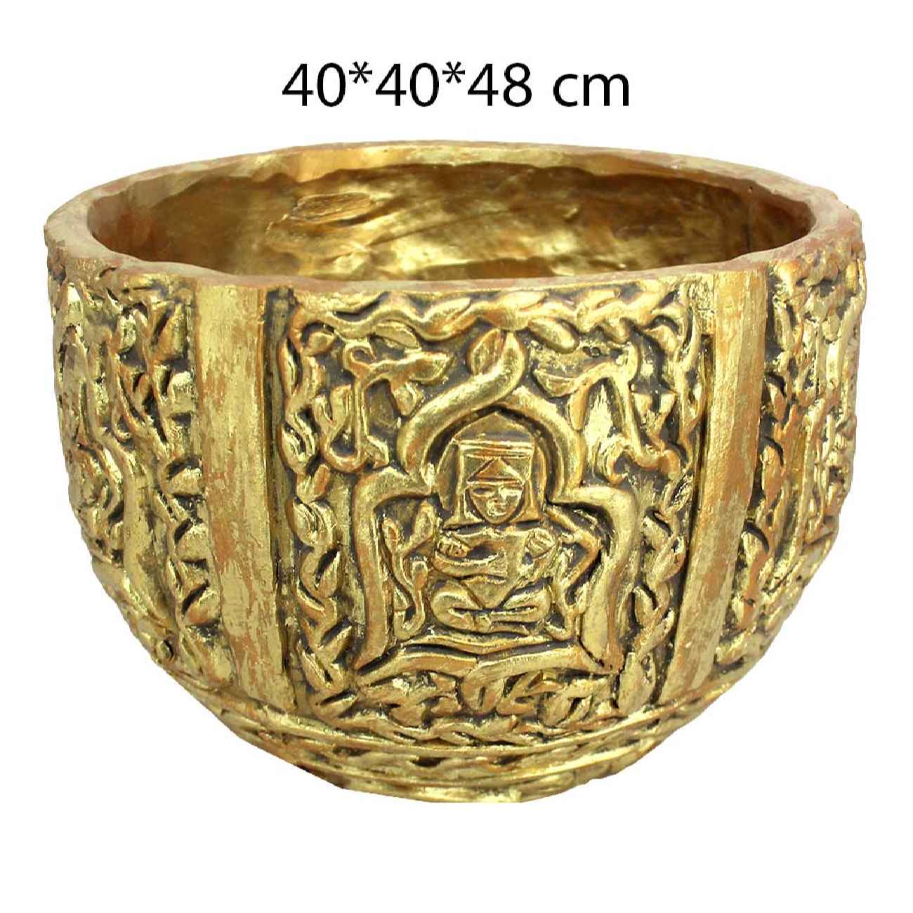 Persian Handcraft Artistic Pottery Bowl - Engraved Design in Gold ...