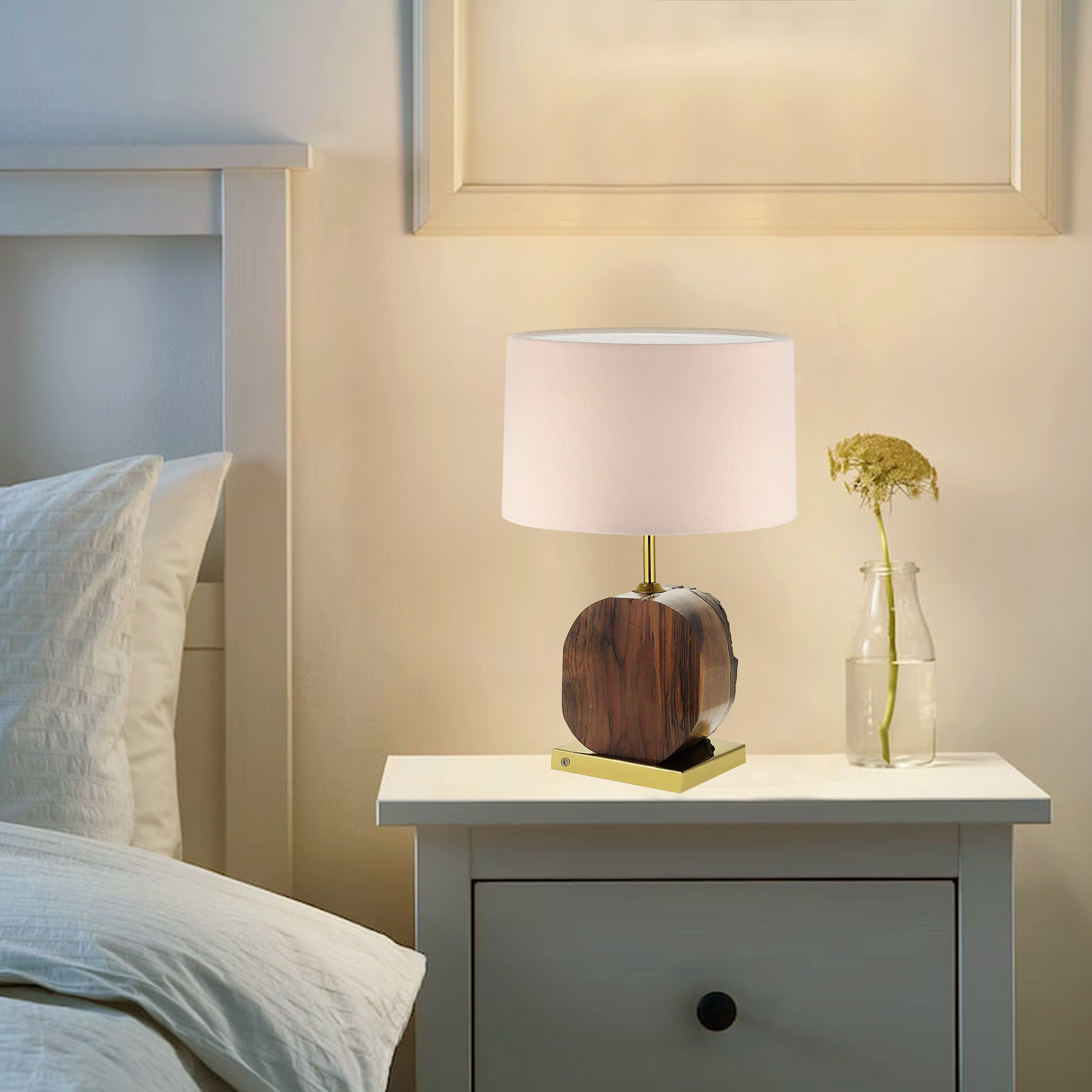 Rustic Wooden Log Table Lamp – Lighting Inspired by Nature's Charm ...