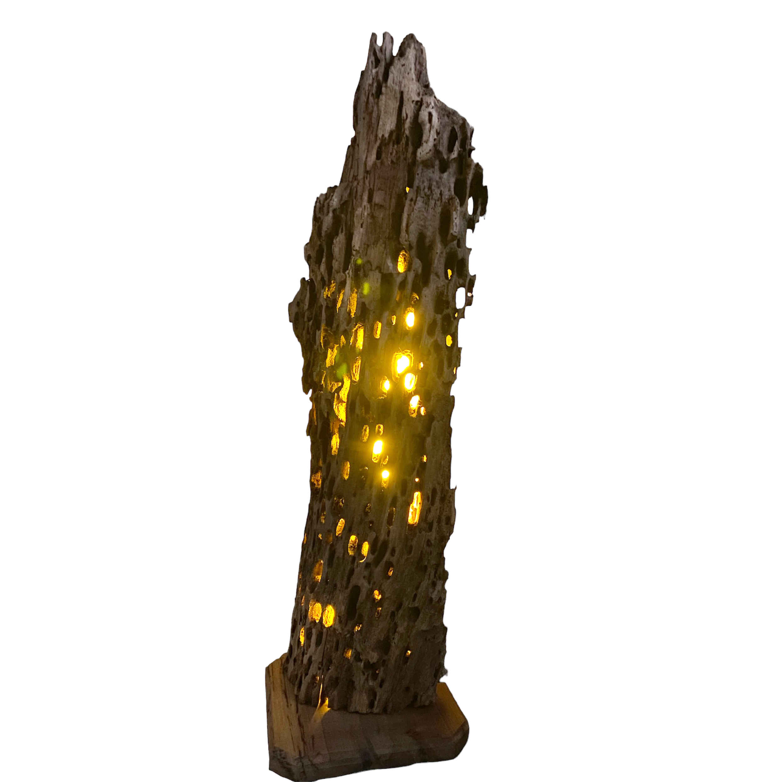 Rustic Wooden Log Table Lamp – Natural Wood Accent for Home Décor ...