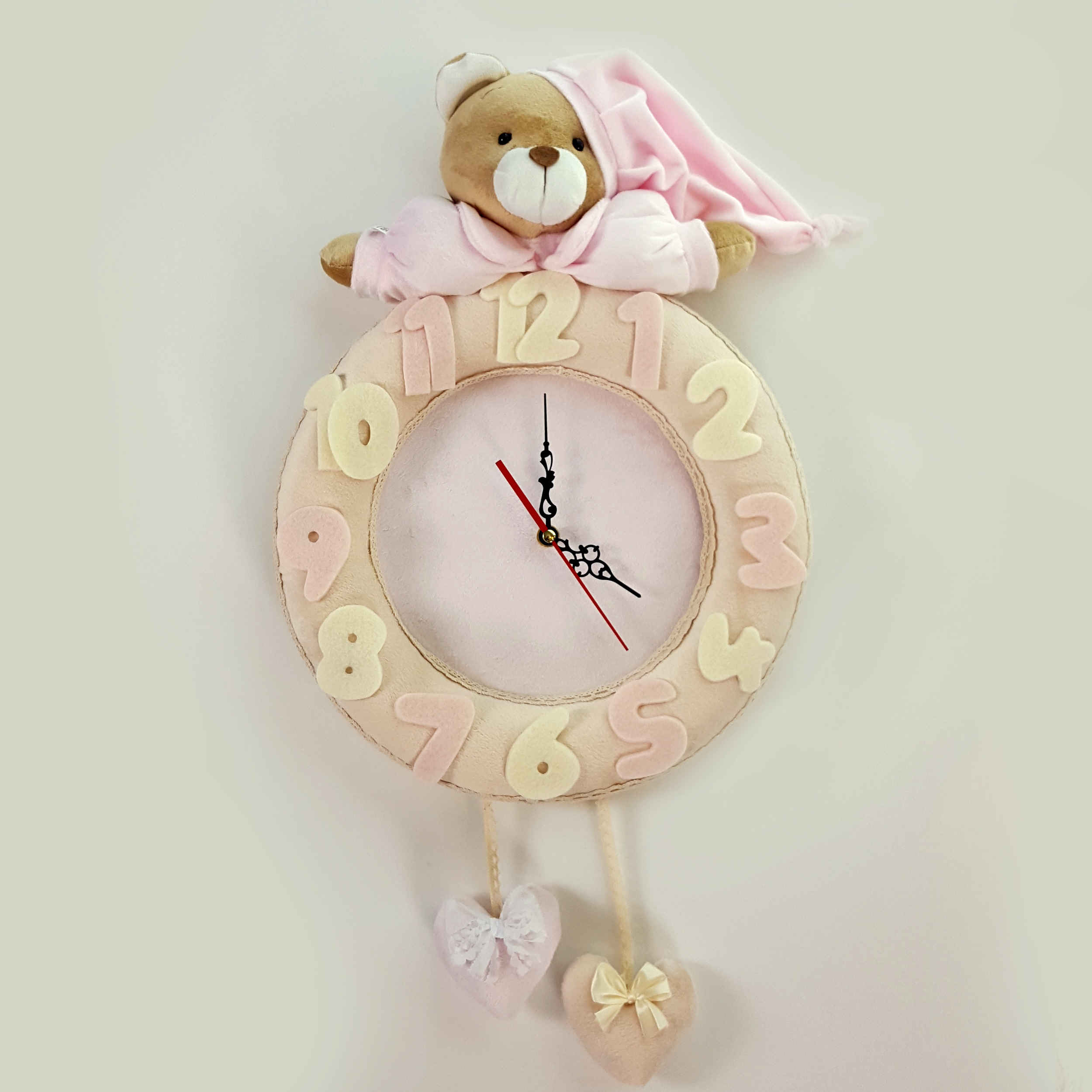 Wooden Nursery Wall Clock - Perfect for Children’s Room with Bear ...