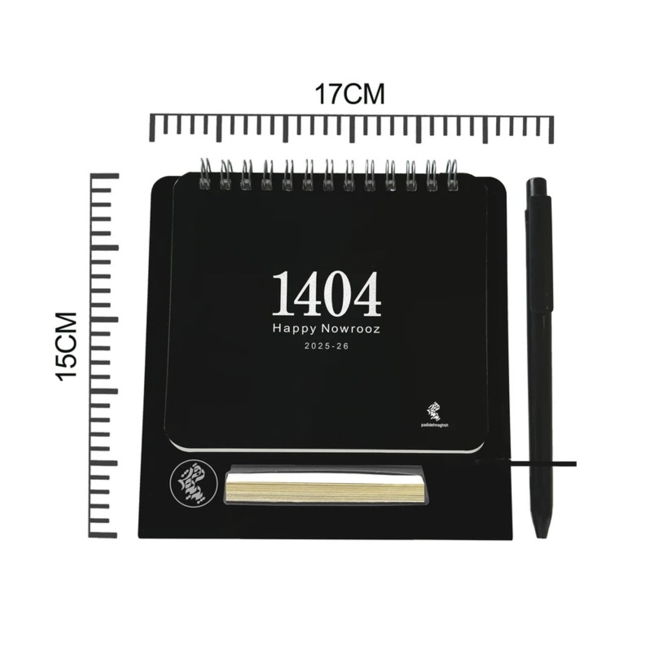 1404 Persian Desk Calendar with Pen & Notes Modern Design - ShopiPersia
