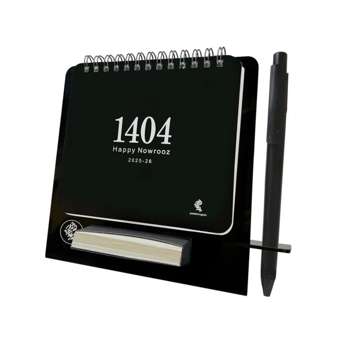 1404 Persian Desk Calendar with Pen & Notes Modern Design - ShopiPersia