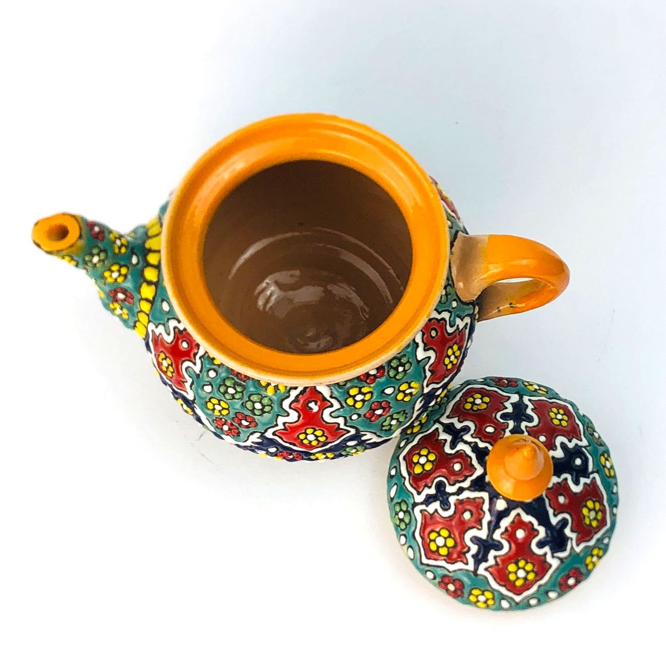 Decorative Pottery Teapot with Paisley Minakari Enameling Design Model ...